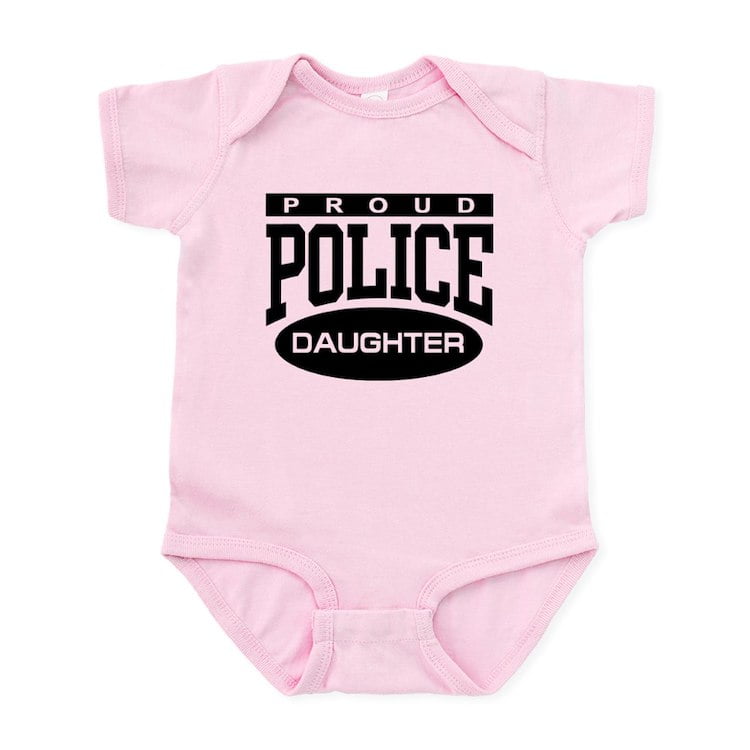 CafePress - Proud Police Daughter Infant Bodysuit - Baby Light Bodysuit ...