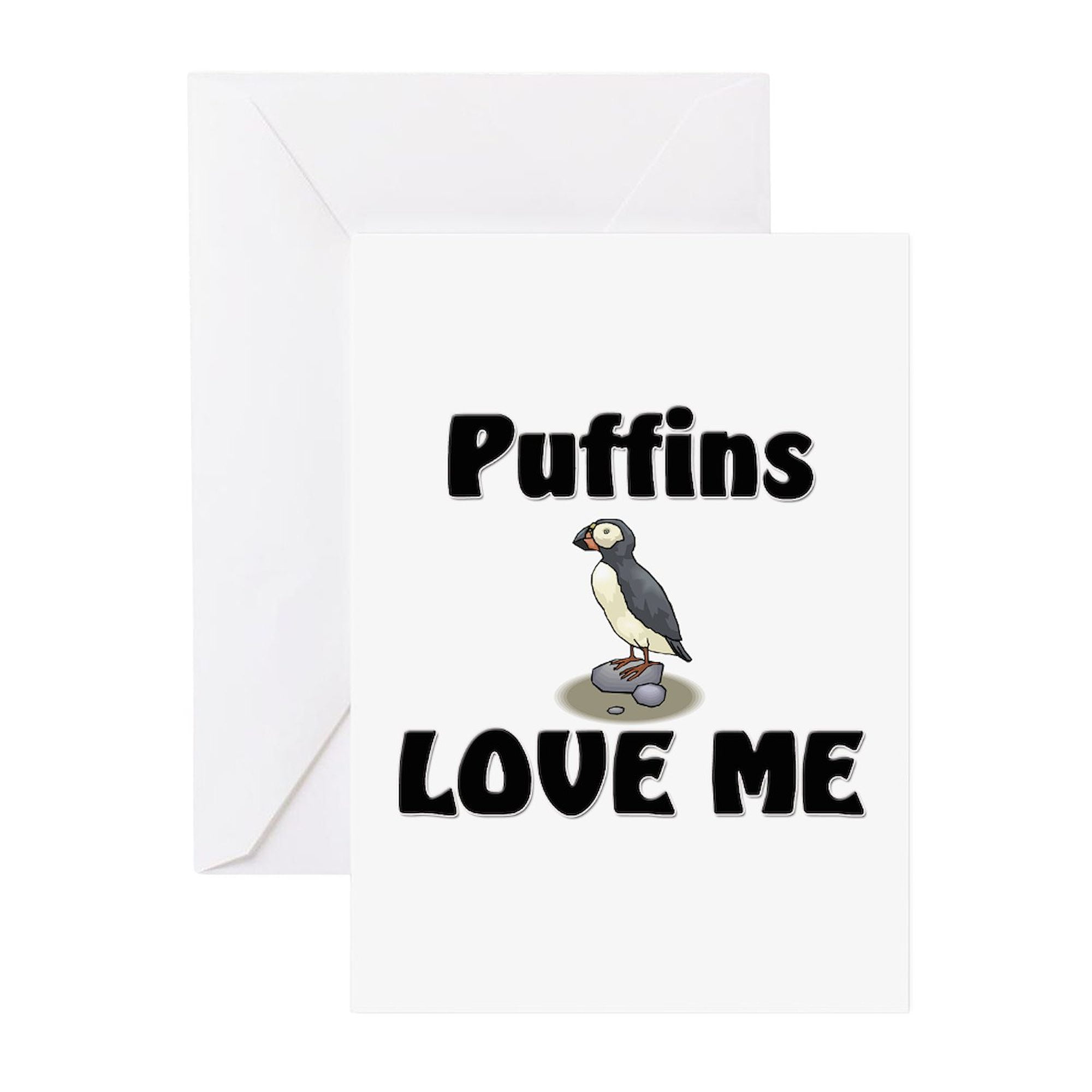 CafePress - Puffins Love Me - Greeting Cards (Pk of 10) Glossy ...