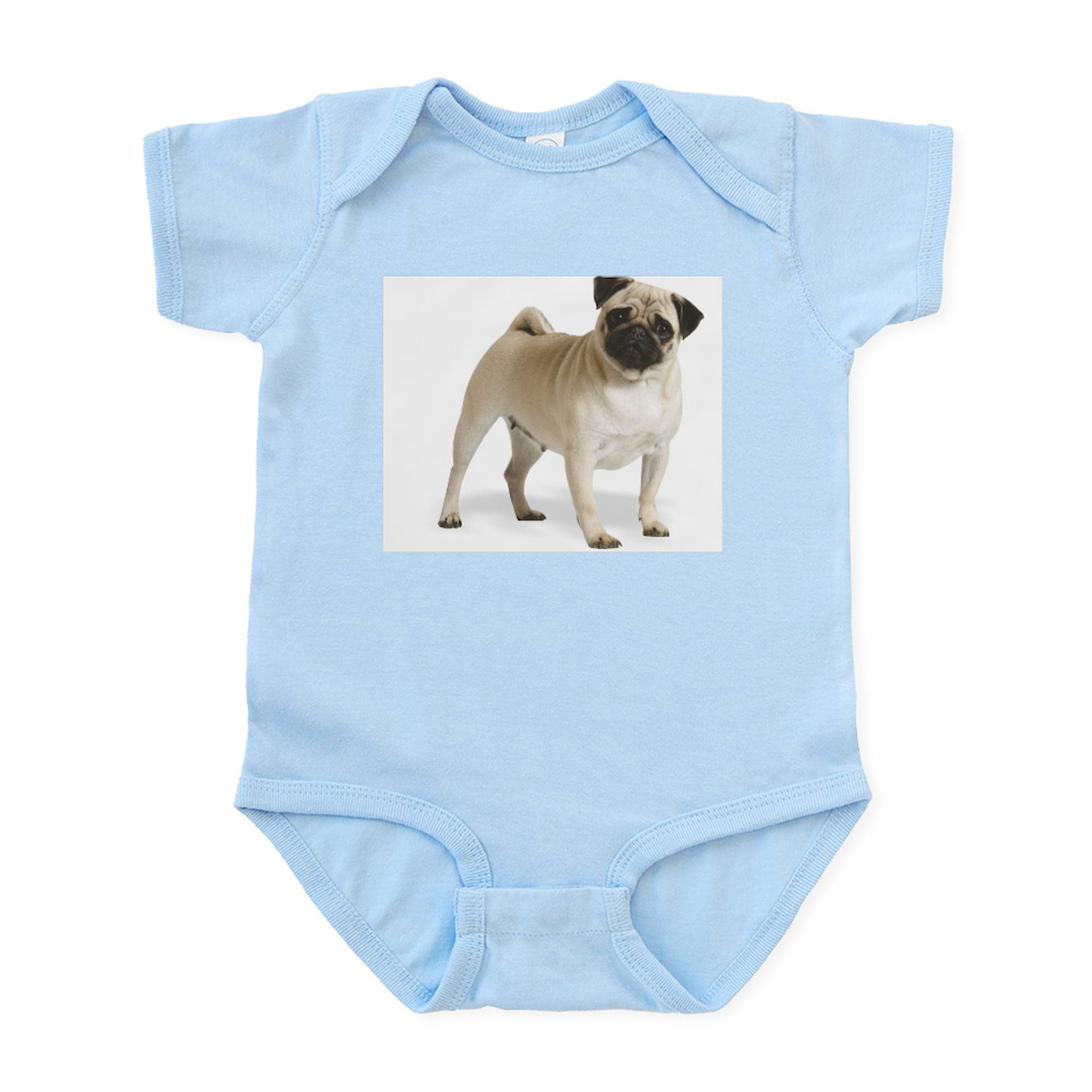 CafePress - Pug Body Suit - Baby Light Bodysuit, Size Newborn - 24 ...