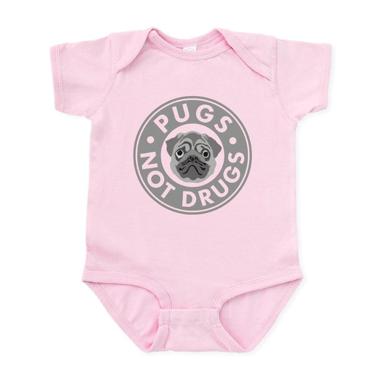 CafePress - Pugs Not Drugs Infant Bodysuit - Baby Light Bodysuit, Size ...