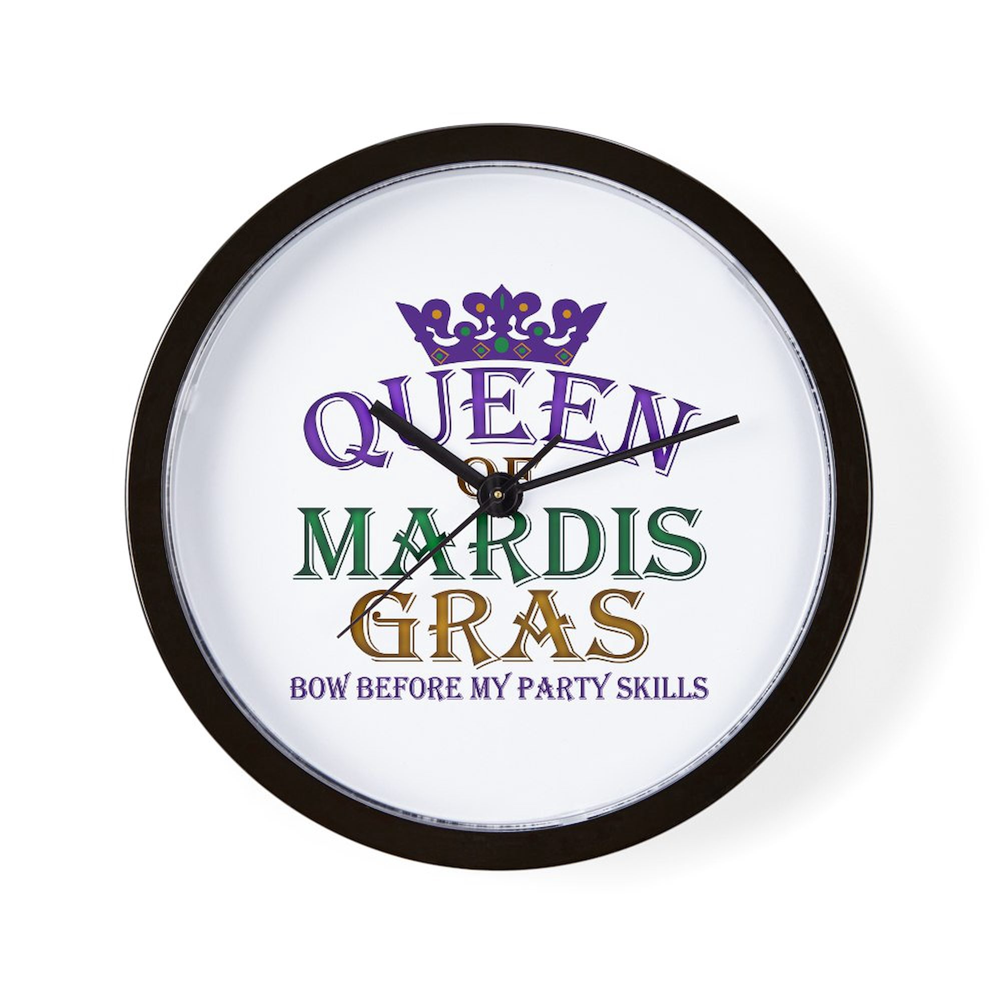CafePress - Queen Of Mardis Gras - 10" Quartz Analog Battery-Powered ...