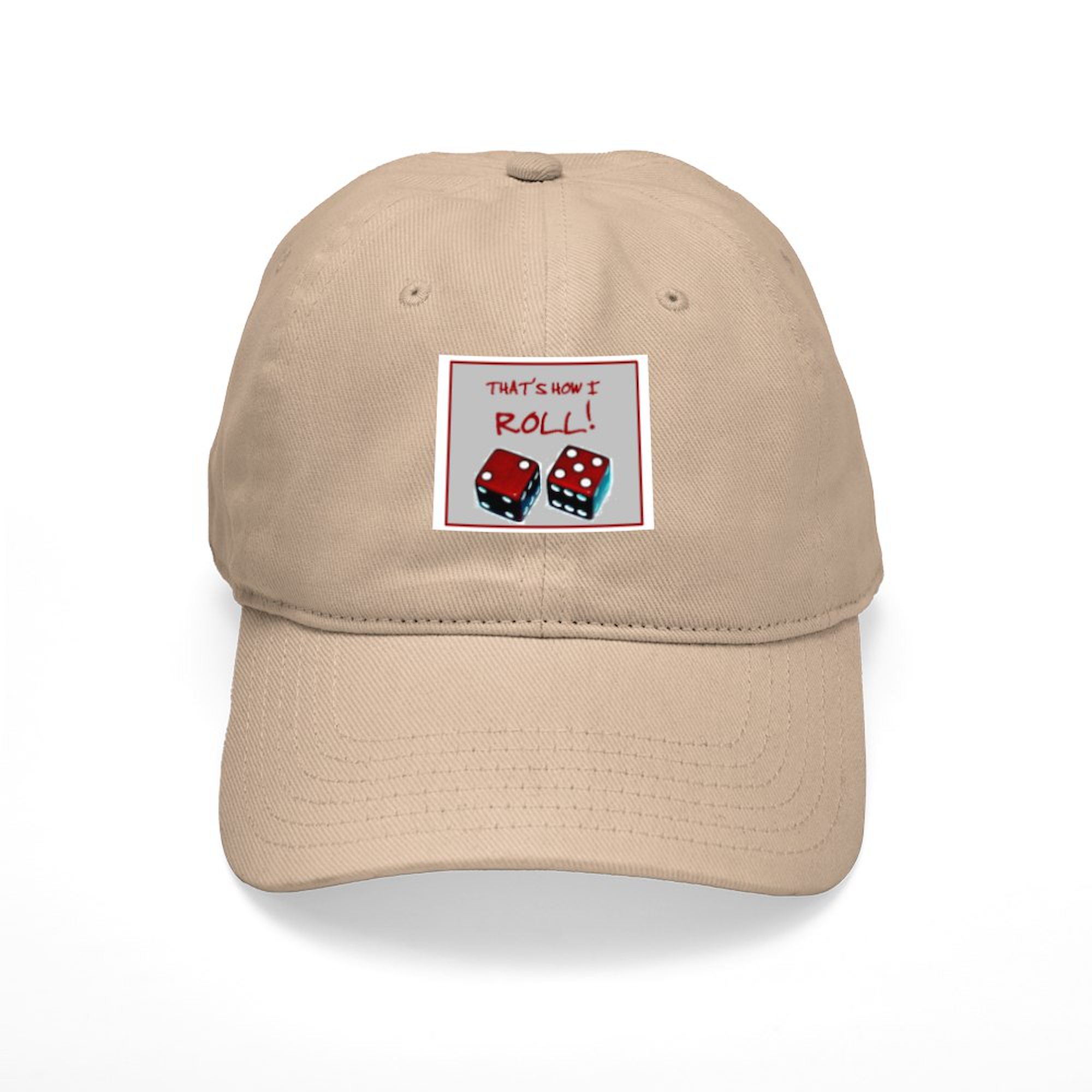CafePress - RED DICE HOW I ROLL Cap - Adjustable 100% Brushed Unisex ...