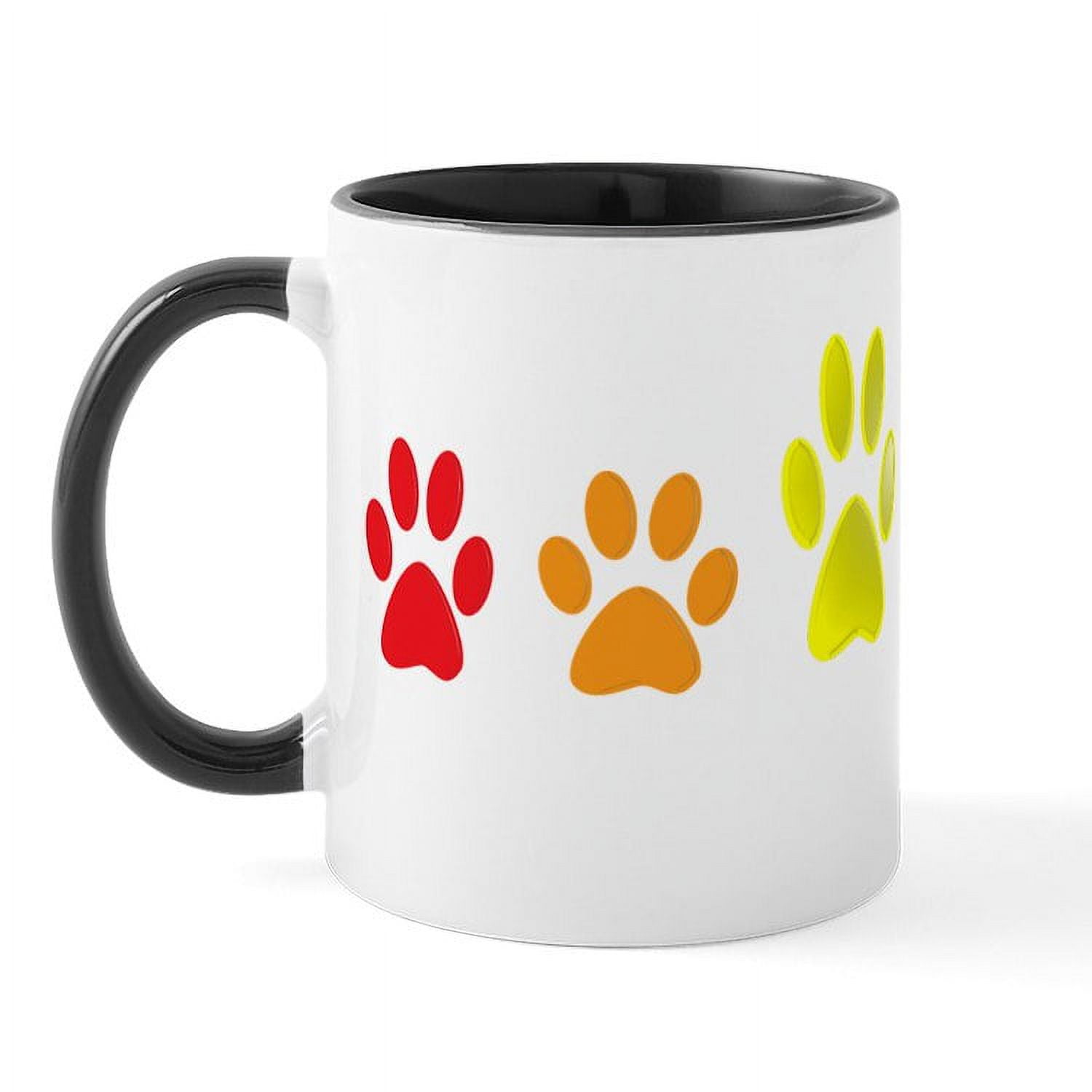 CafePress - Rainbow Pride Paws Mug - 11 oz Ceramic Mug - Novelty Coffee ...