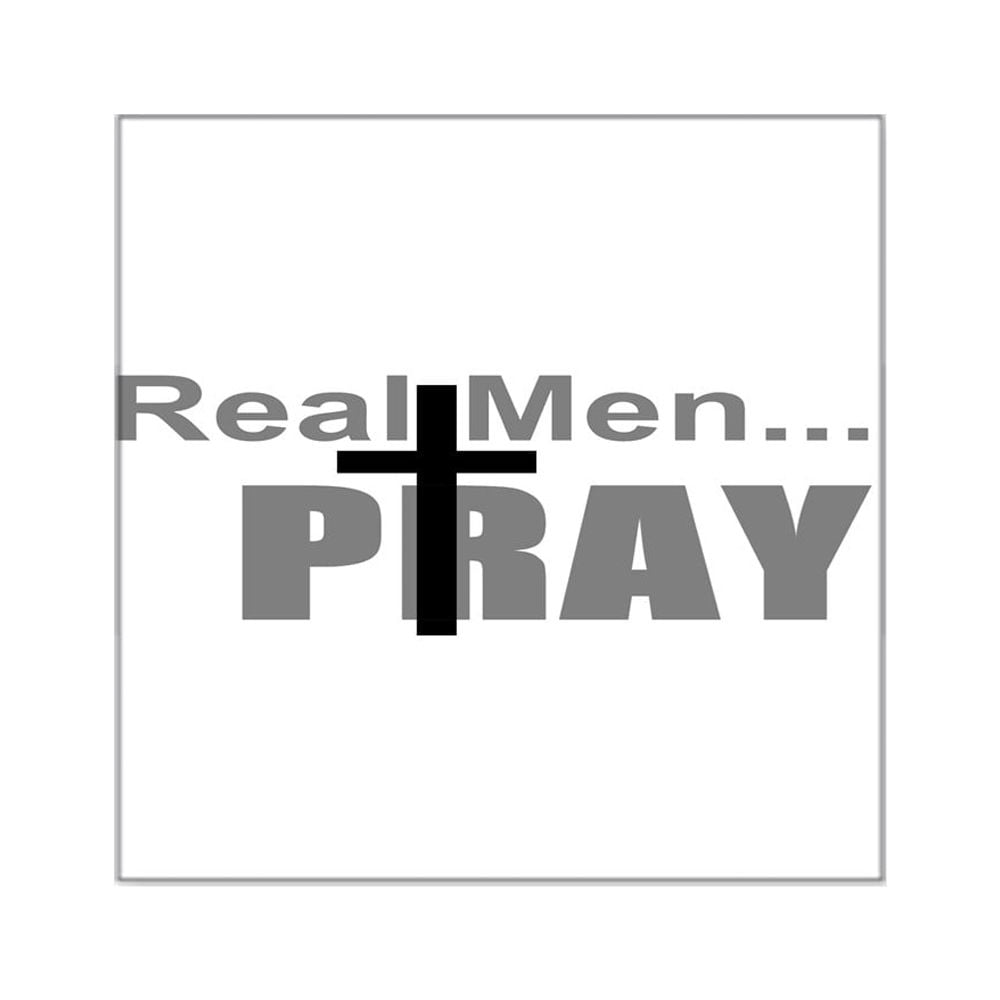 CafePress - Real Men Pray Square Sticker 3 X 3 - Square Sticker 3" x 3 ...