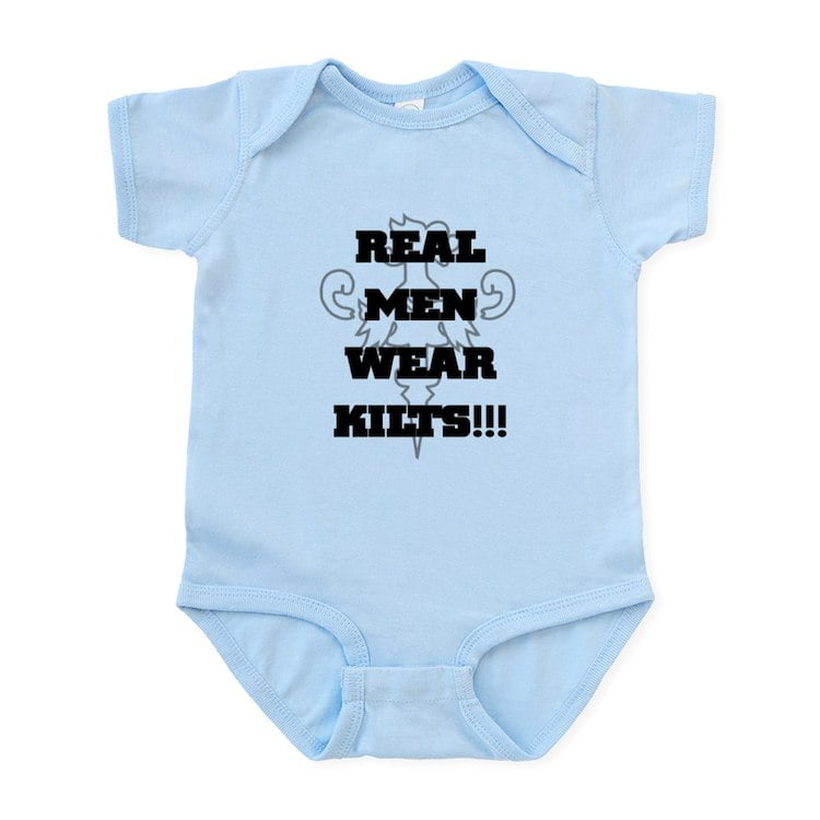 CafePress - Real Men Wear Kilts Infant Bodysuit - Baby Light Bodysuit, Size Newborn - 24 Months ...