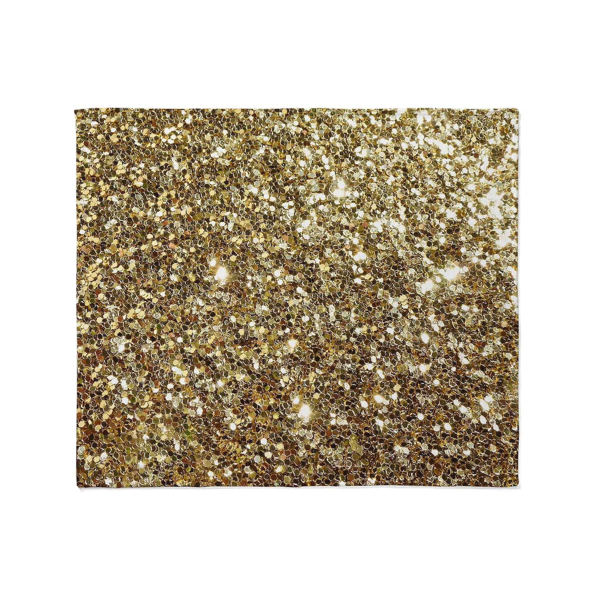 CafePress - Realistic Gold Sparkle Glitter Throw Blanket - Soft Fleece ...