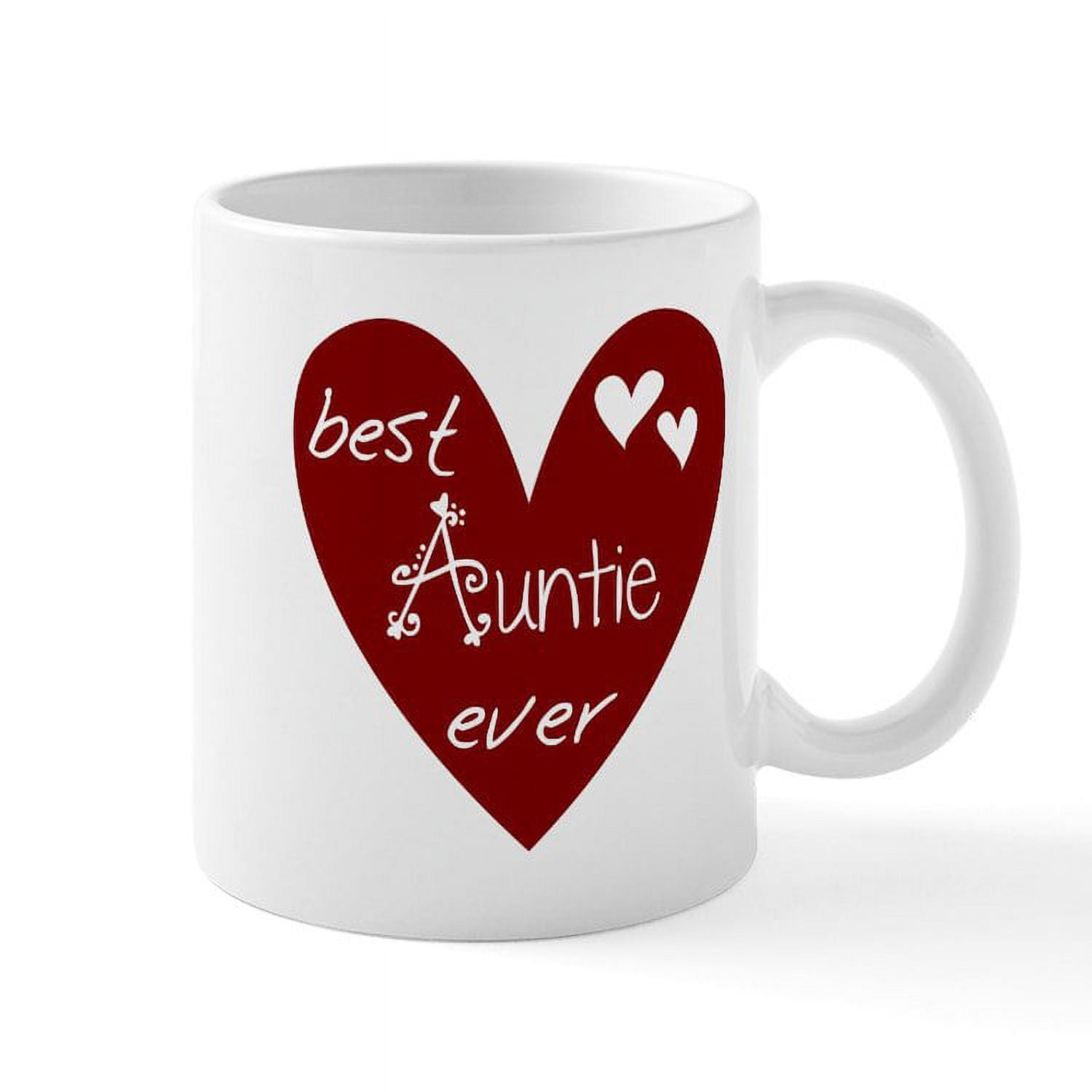 CafePress - Red Heart Best Auntie Ever Mug - 11 oz Ceramic Mug ...