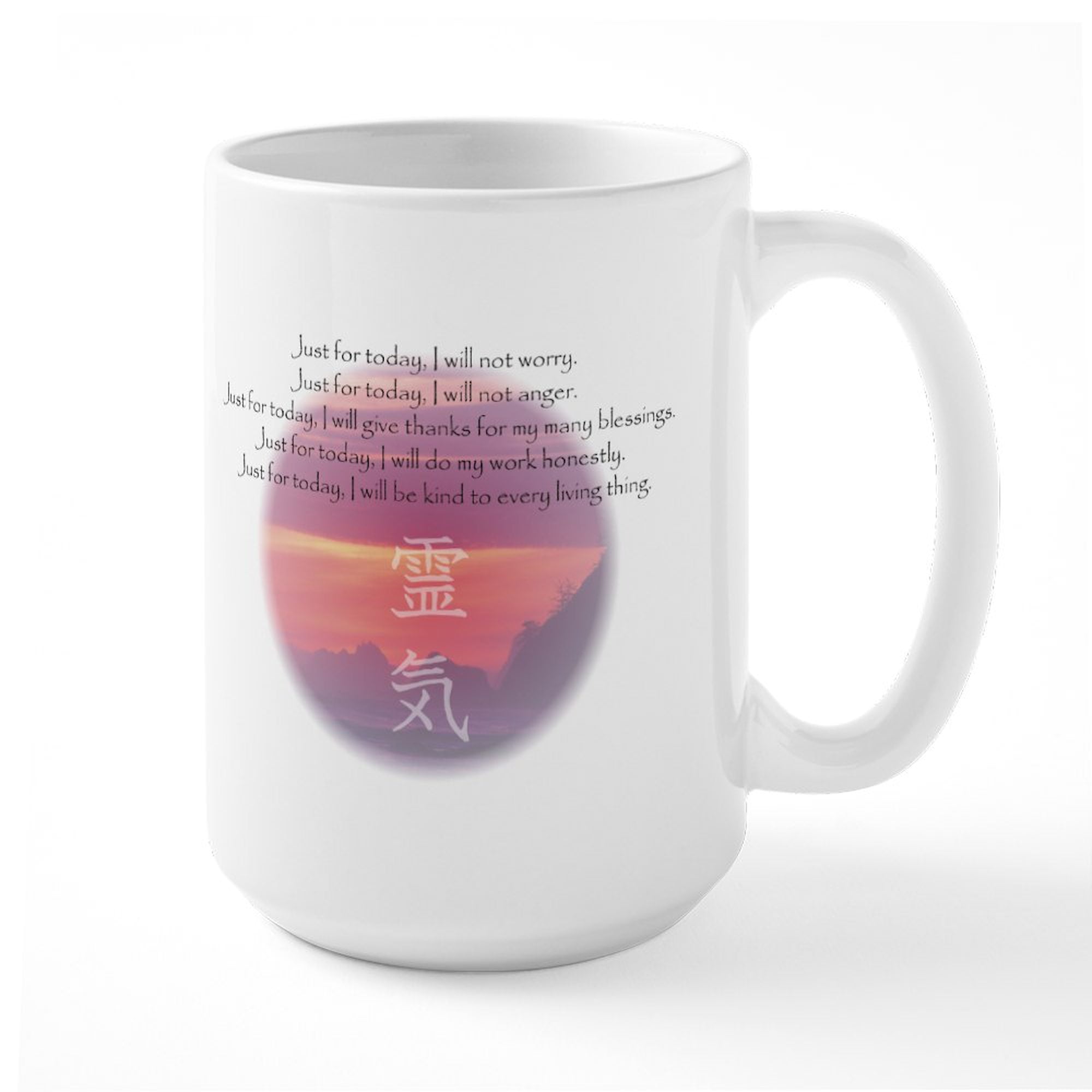 CafePress - Reiki Principles Mugs - 15 oz Ceramic Large White Novelty ...