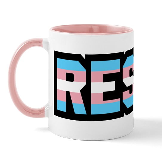 CafePress - Resist Trans Pride 11 Oz Ceramic Mug - 11 oz Ceramic Mug ...