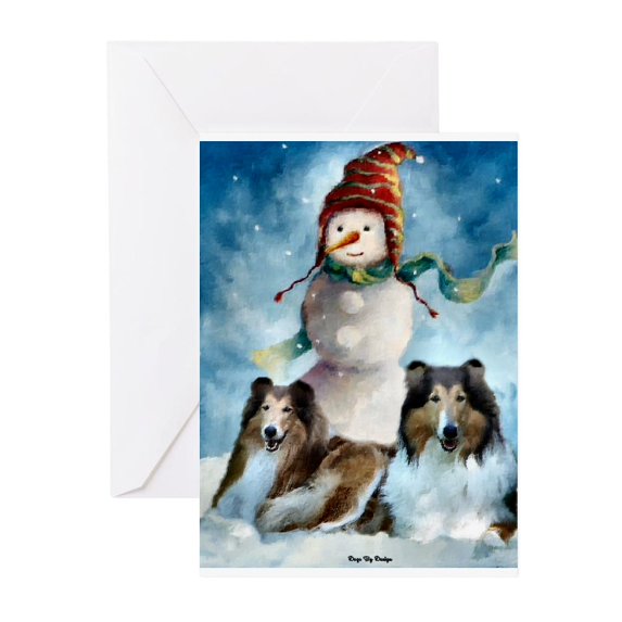 CafePress - Rough Collie Christmas Gifts Cards (Pk Of 10) - Greeting ...