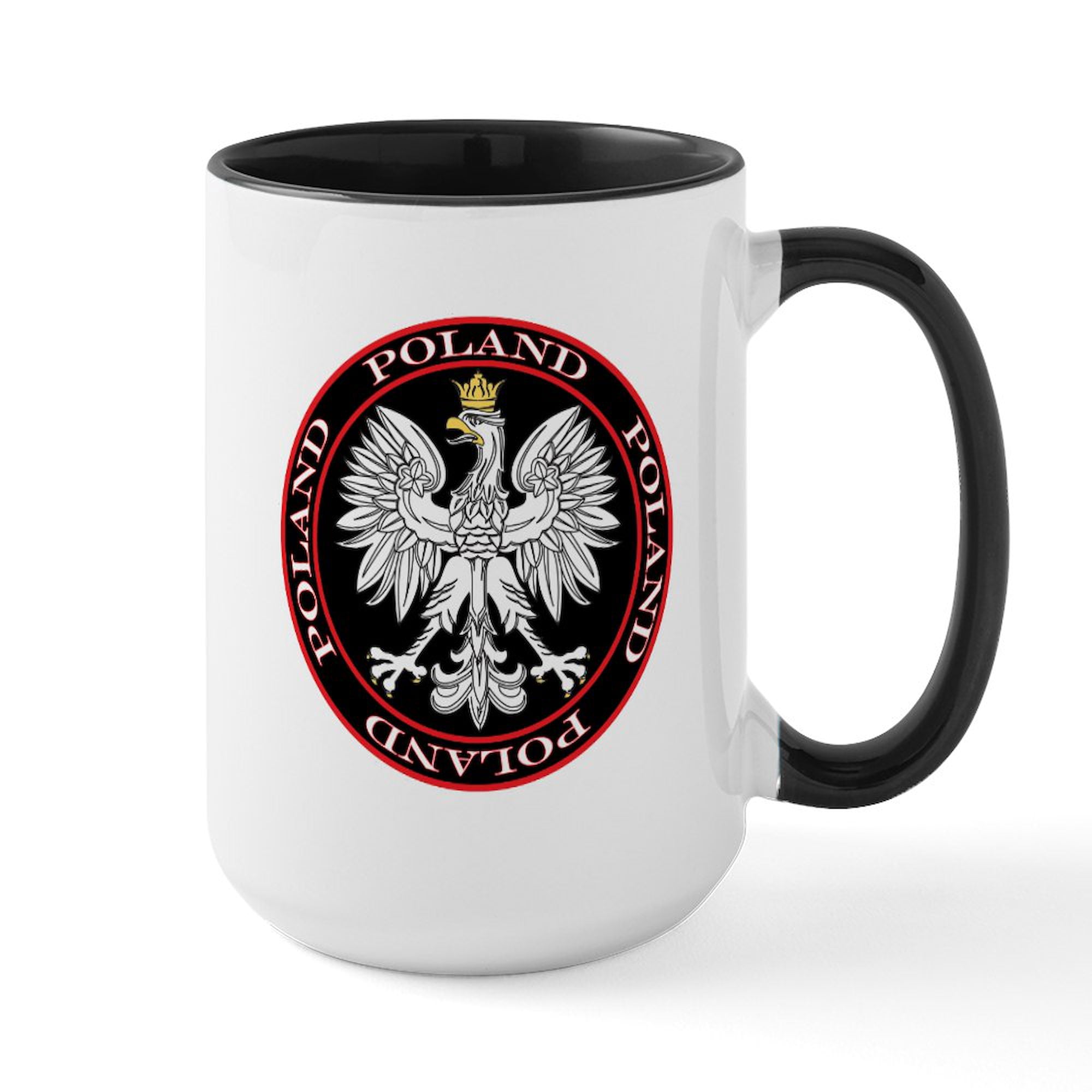 CafePress - Round Polish Eagle Large Mug - 15 oz Ceramic Large White ...