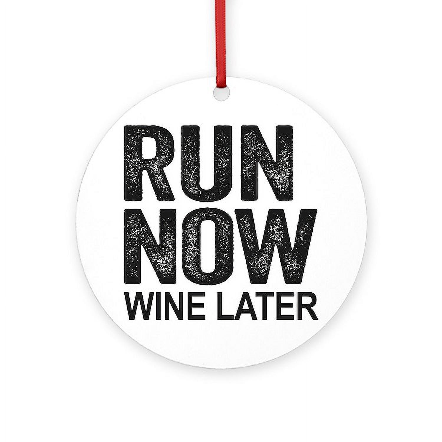 CafePress - Run Now Wine Later - Round Wood Ornament 4" - Walmart.com