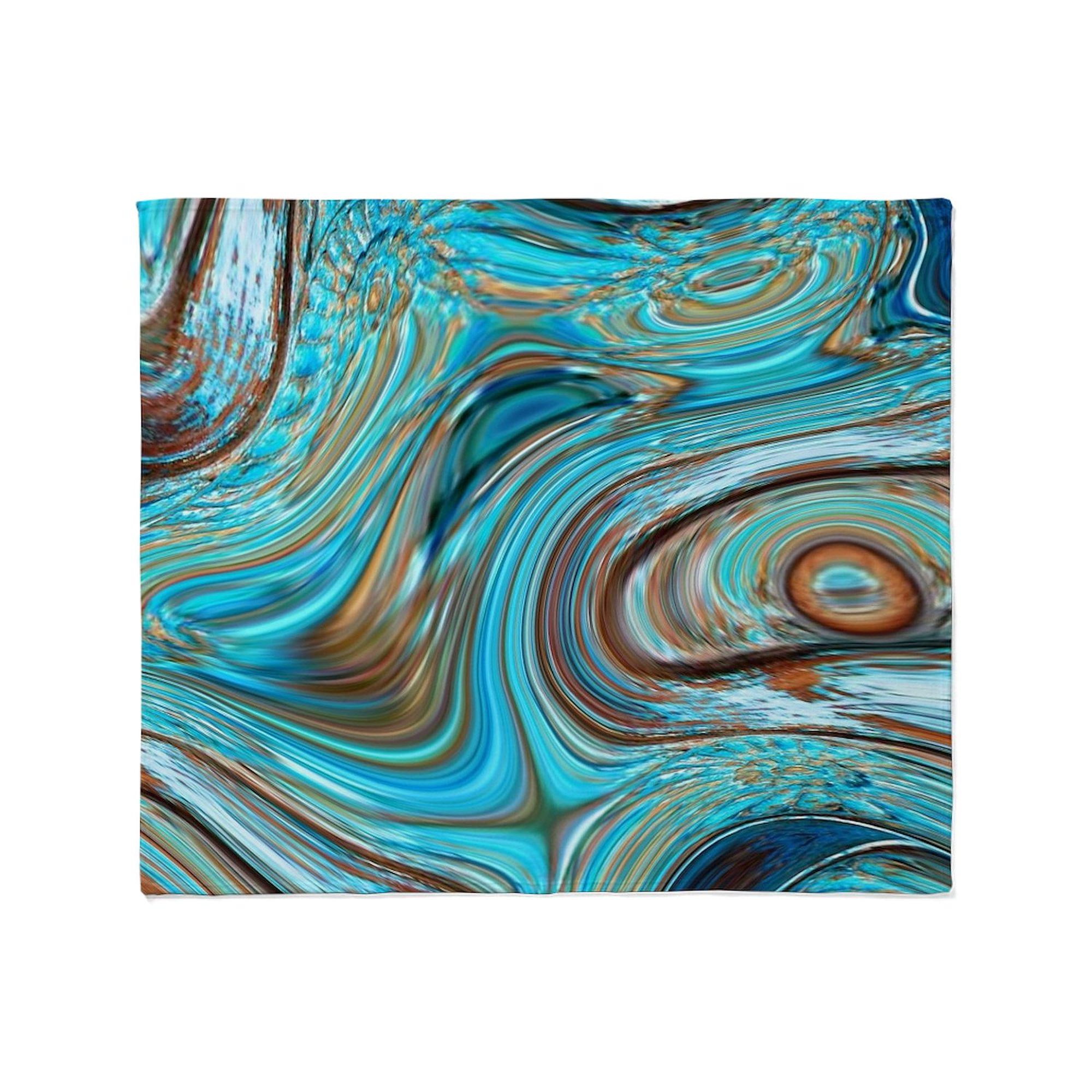 CafePress - Rustic Turquoise Swirls Throw Blanket - Soft Fleece Throw ...