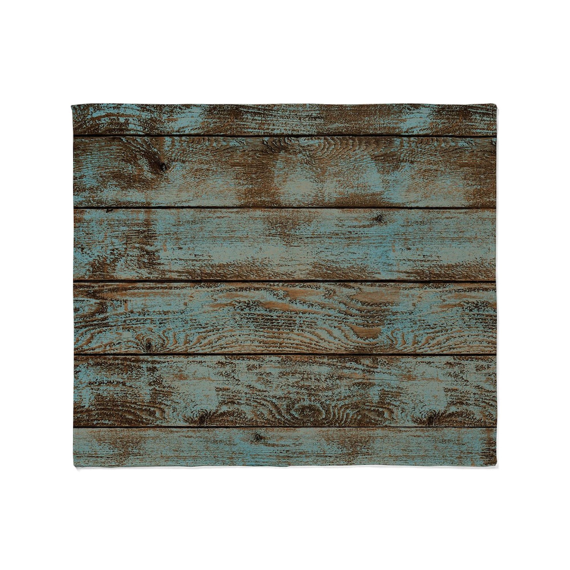 CafePress - Rustic Western Turquoise Barn Wood Throw Blanket - Soft ...