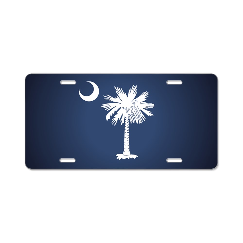 CafePress - SC Flag - Aluminum License Plate, Front License Plate ...