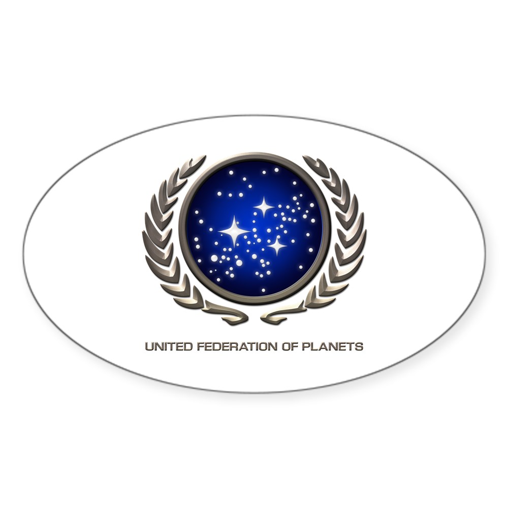 CafePress - STAR TREK UFP Insignia - Sticker (Oval) - Walmart.com