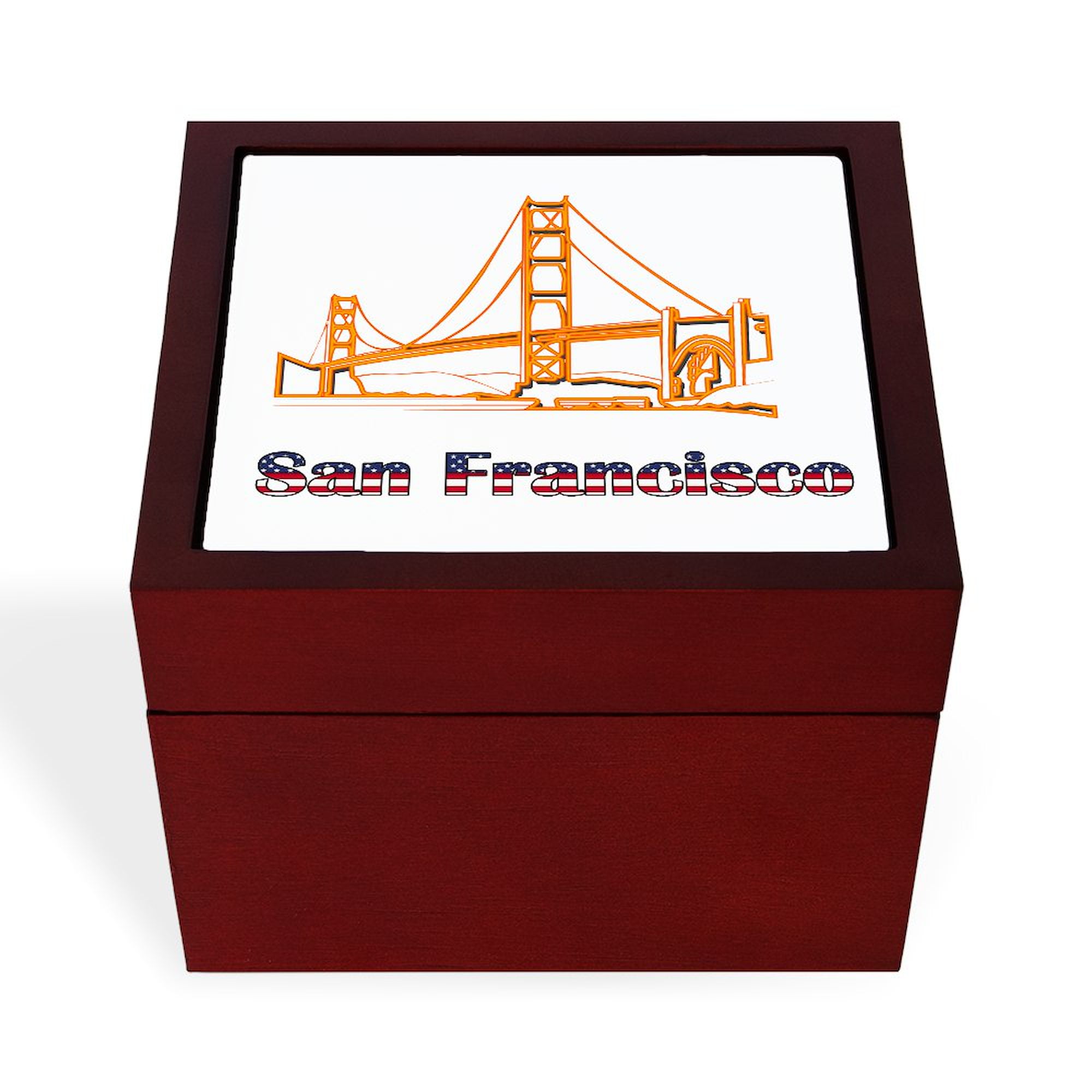 CafePress - San Francisco - Keepsake Box, Finished Hardwood Jewelry Box ...