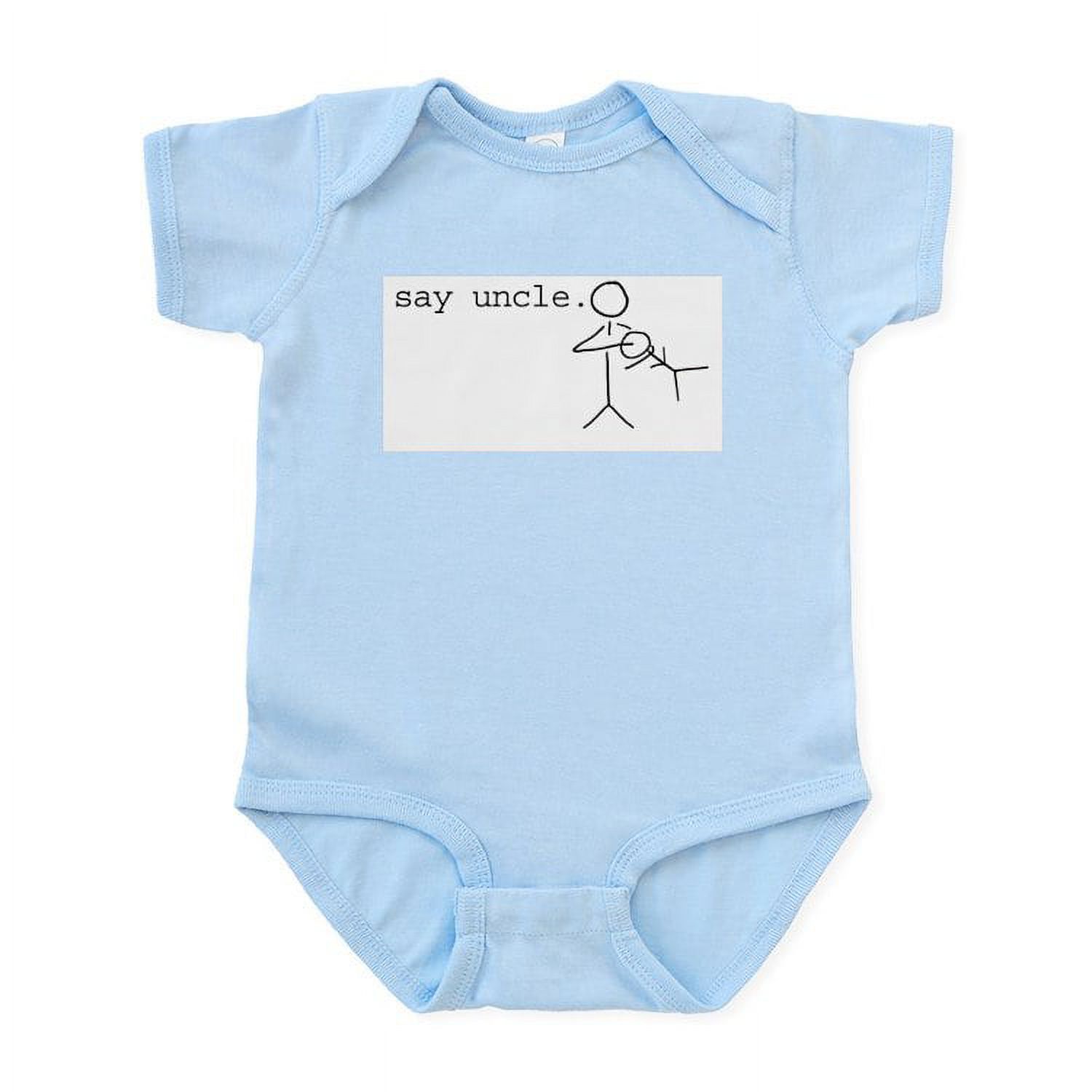 CafePress - Say Uncle. Nuggie Stick Figure Infant Bodysuit - Baby Light ...