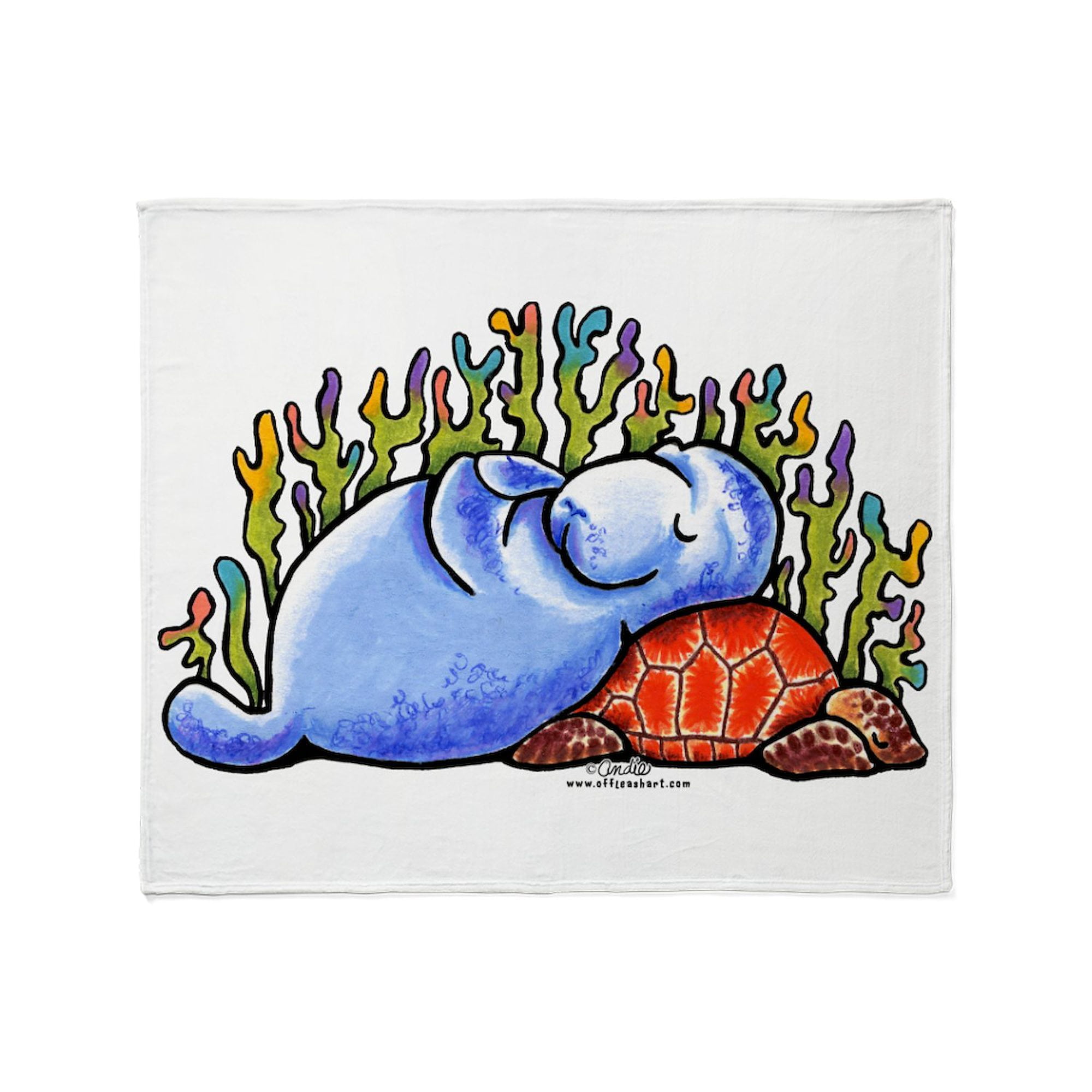 CafePress - Sea Turtle N Manatee Throw Blanket - Soft Fleece Throw ...