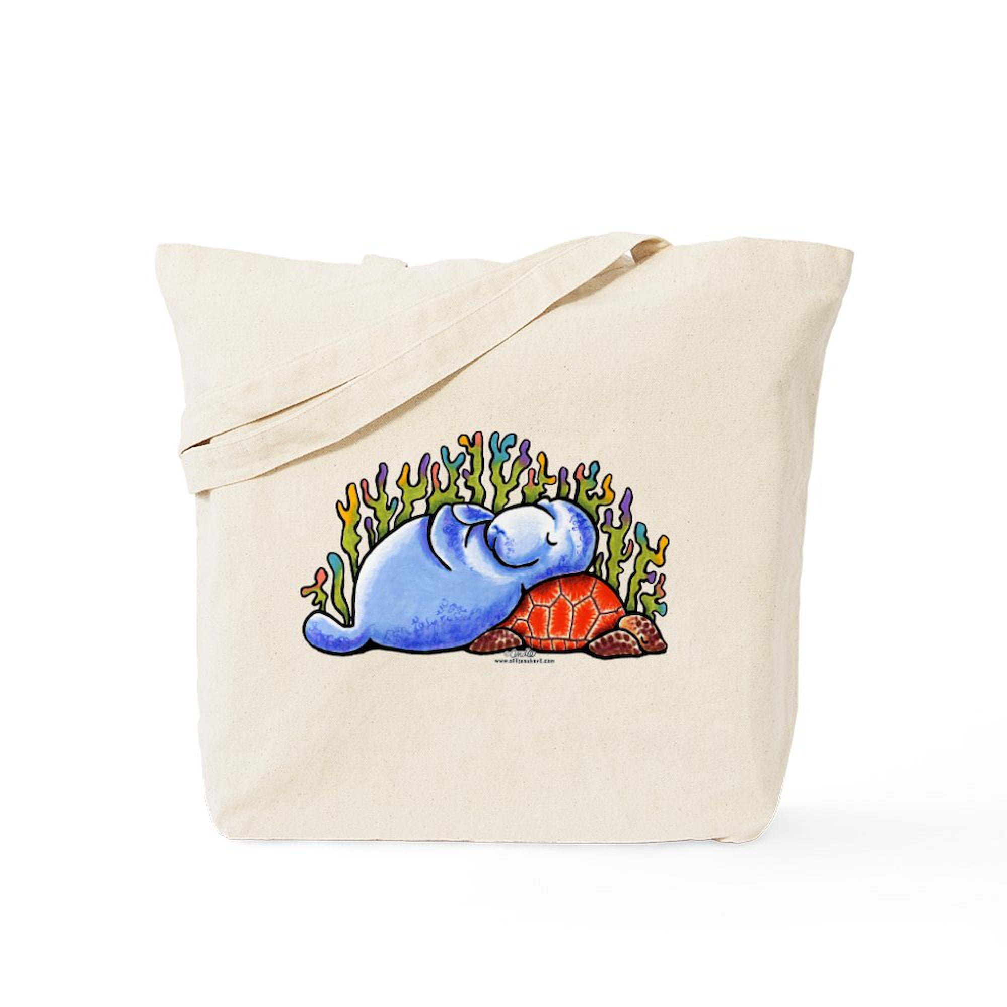 CafePress - Sea Turtle N Manatee Tote Bag - Unisex Canvas Tote Bag ...