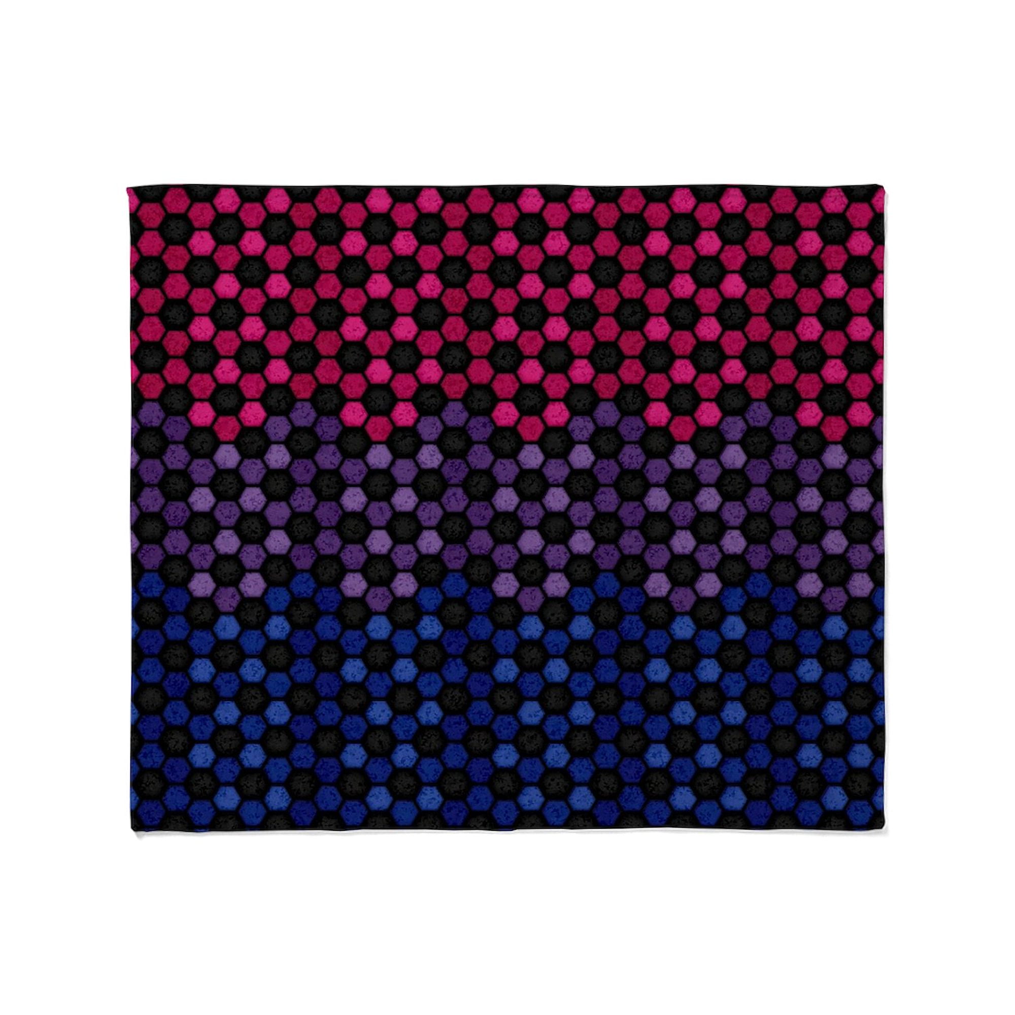 CafePress - Seamless Football Pattern In Bisexual Pride Flag C - Soft Fleece Throw Blanket, 50 ...