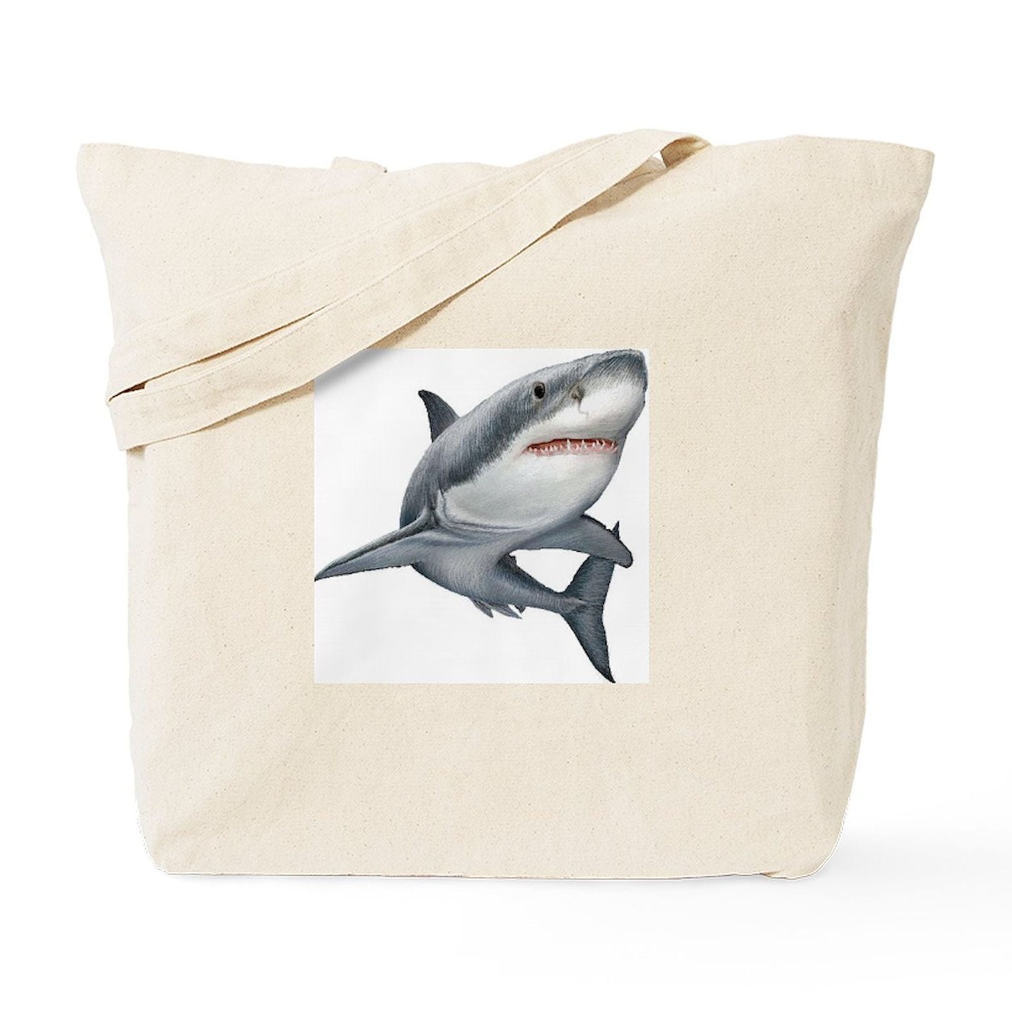 CafePress - Shark Tote Bag - Unisex Canvas Tote Bag, Beige, 1-Piece ...