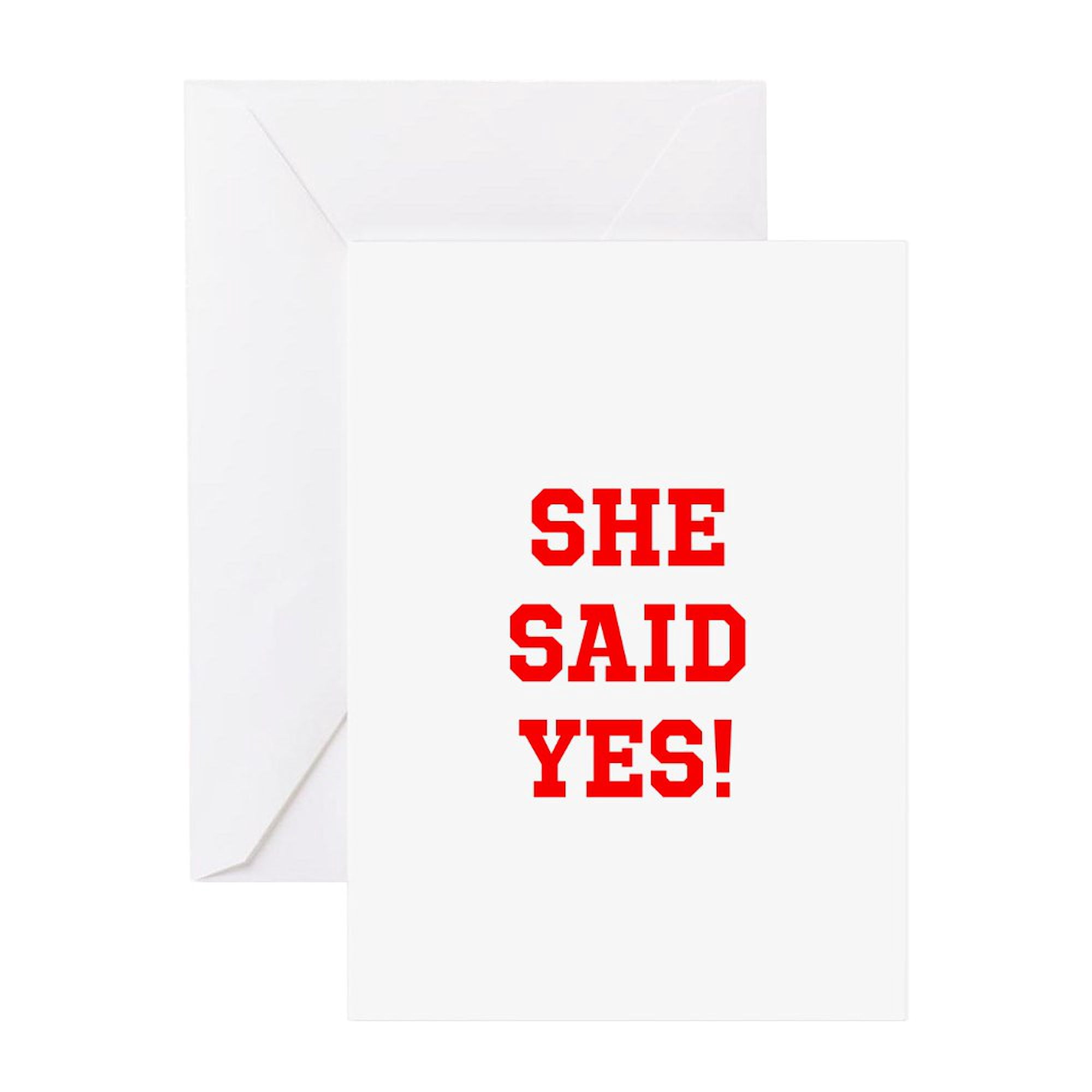 CafePress - She Said Yes - Greeting Card, Blank Inside Glossy - Walmart.com
