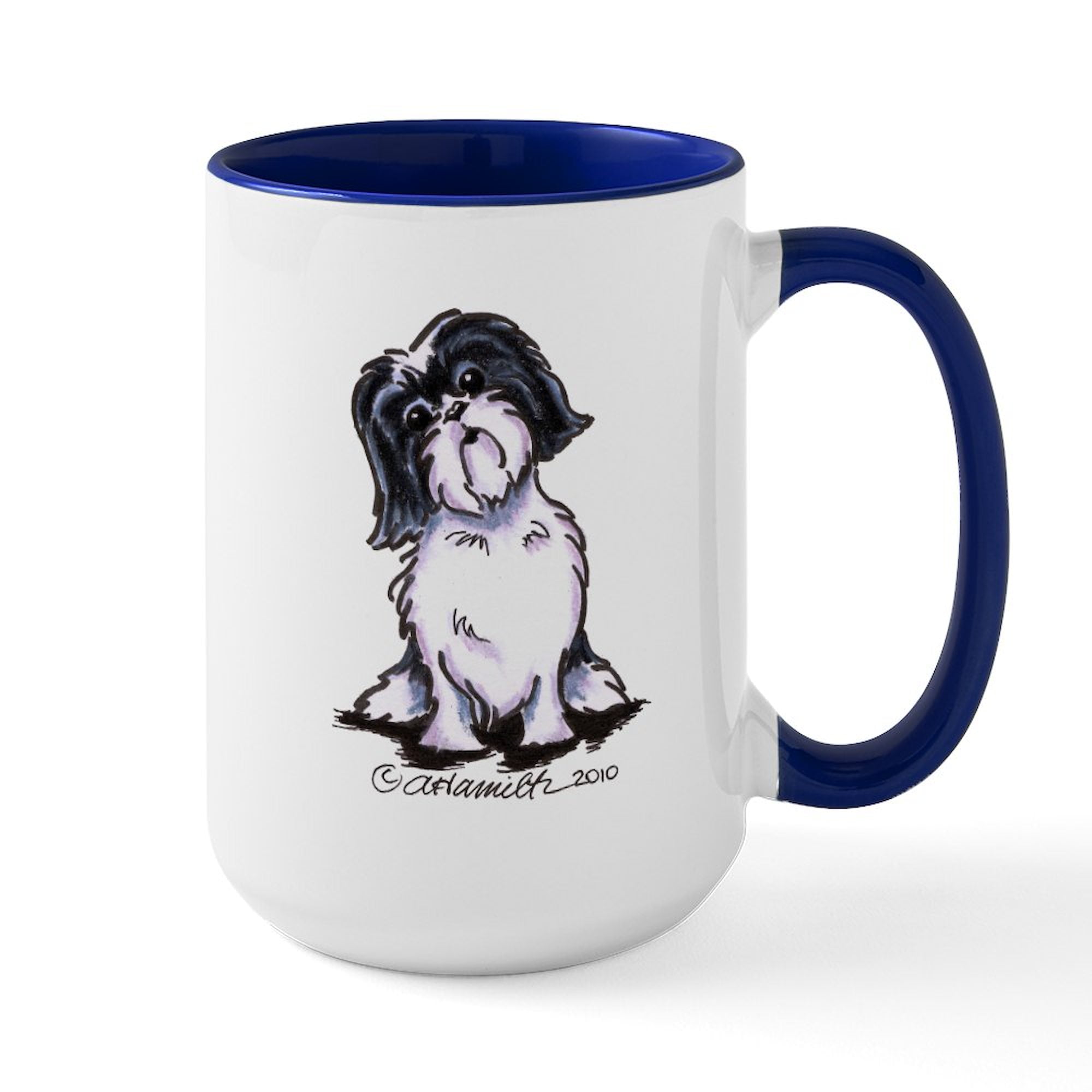 CafePress - Shih Tzu Sit Pretty Large Mug - 15 oz Ceramic Large White ...