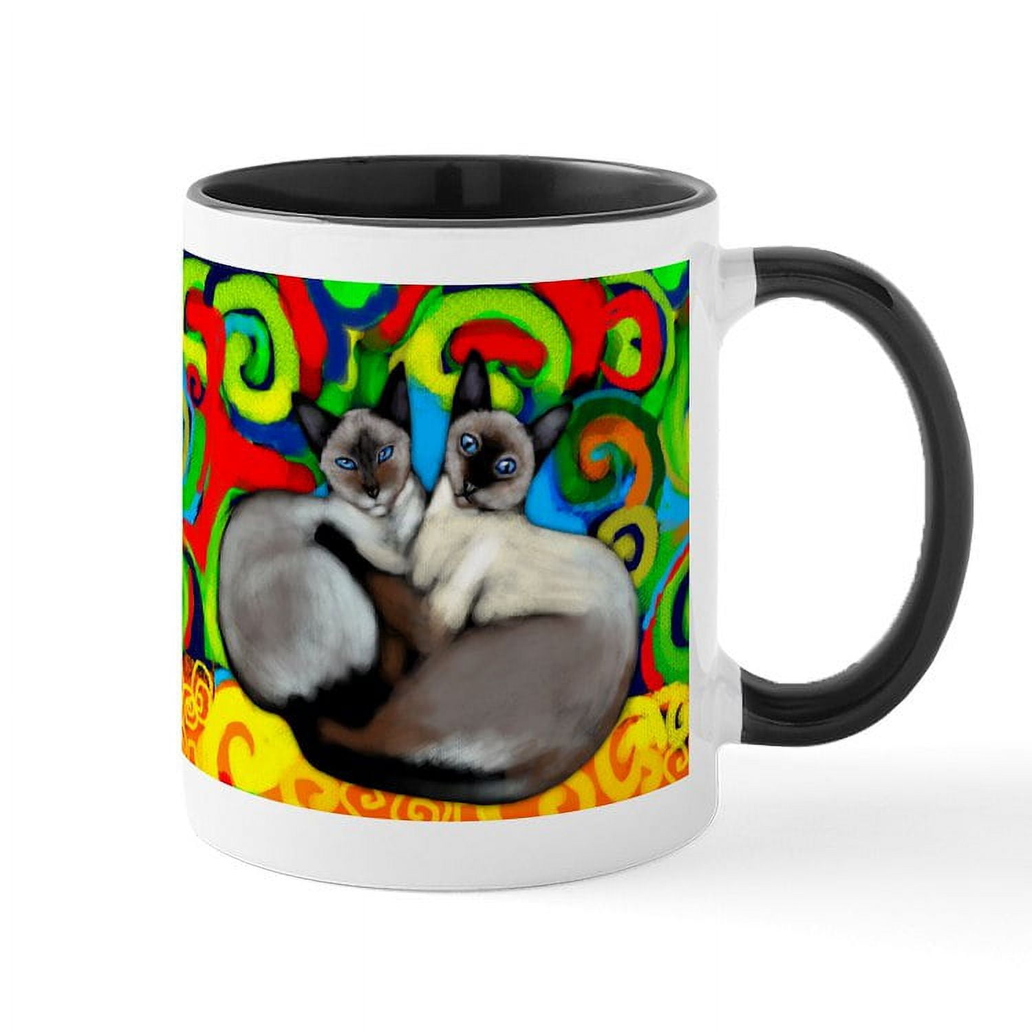 CafePress - Siamese Cats Mug - 11 oz Ceramic Mug - Novelty Coffee Tea ...