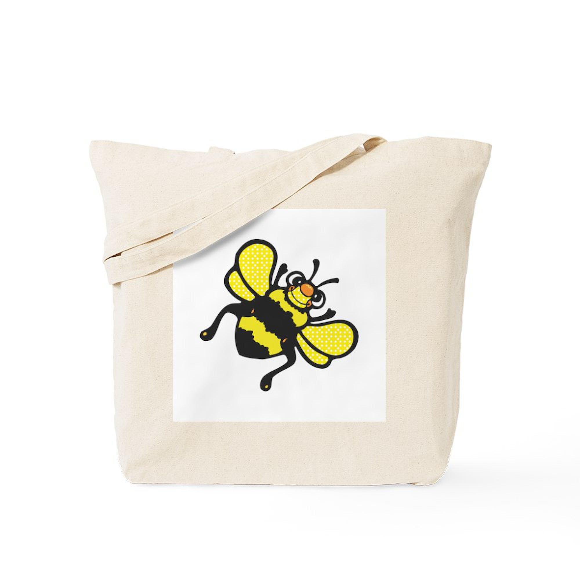 CafePress - Silly Happy Bee Tote Bag - Unisex Canvas Tote Bag, Beige, 1 ...