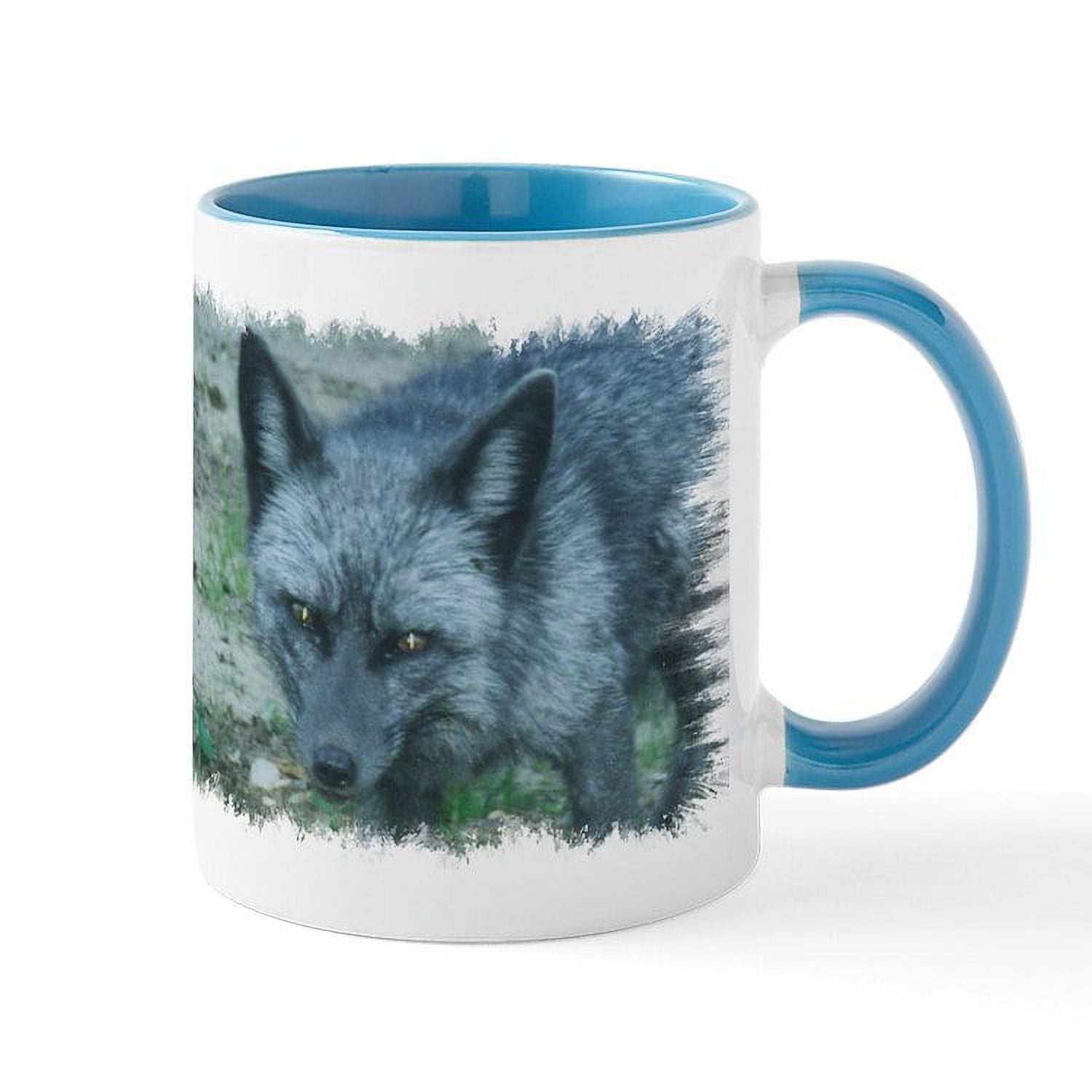 CafePress - Silver Fox Mug - 11 oz Ceramic Mug - Novelty Coffee Tea Cup ...