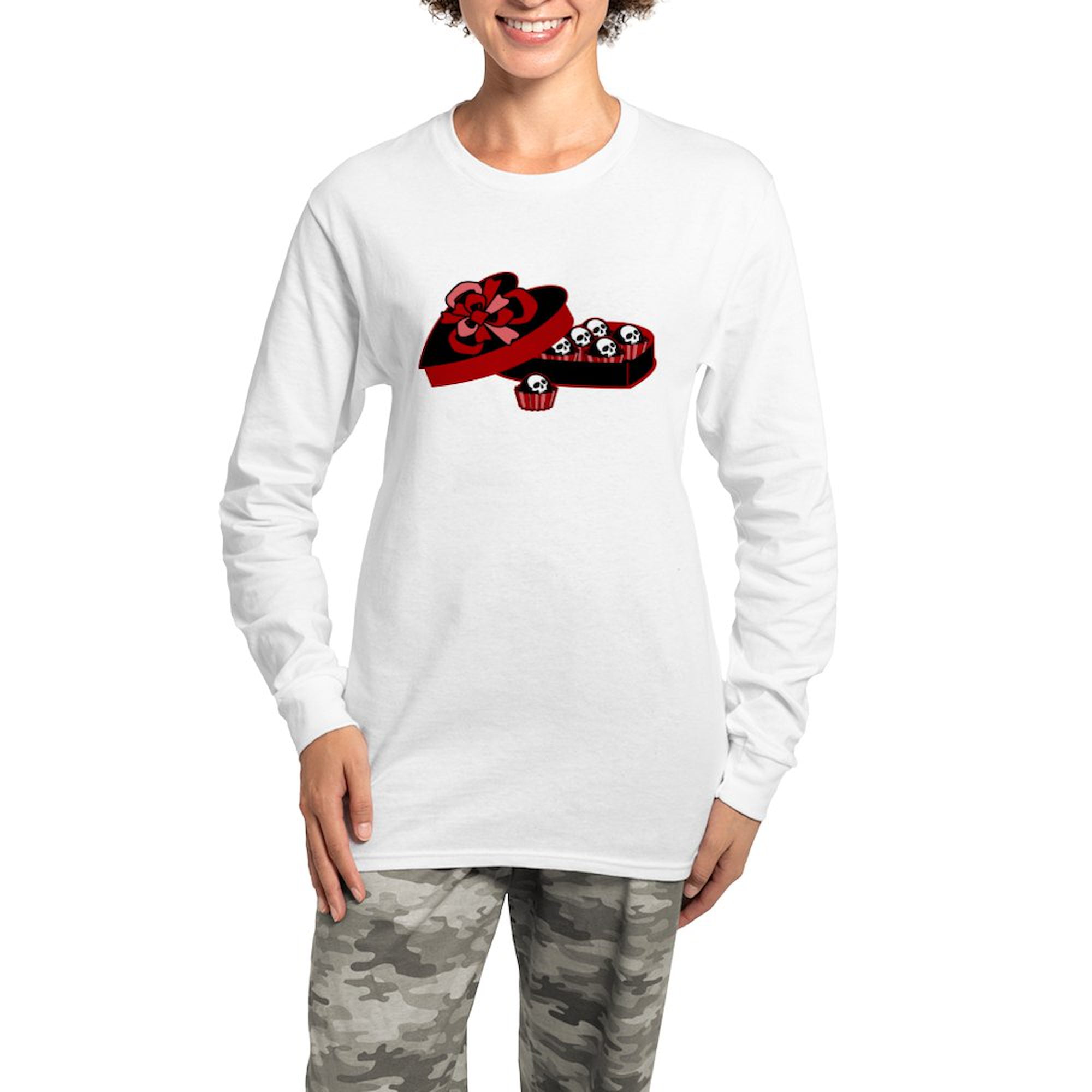 CafePress - Skull Candy Box_Tr - Women's Long Sleeve Relaxed Fit Cotton ...
