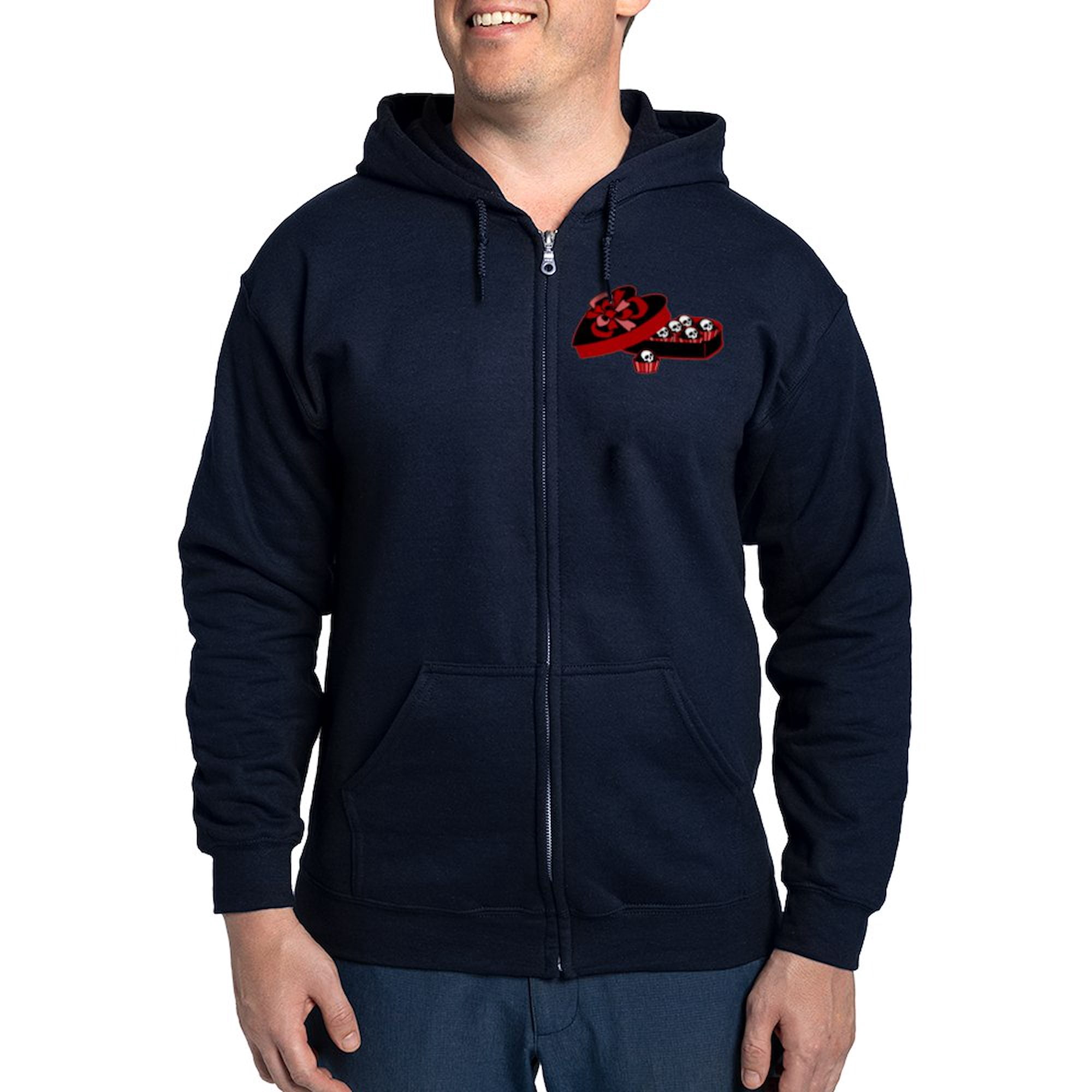 CafePress - Skull Valentine Candy Zip Hoodie (Dark) - Zip Hoodie ...