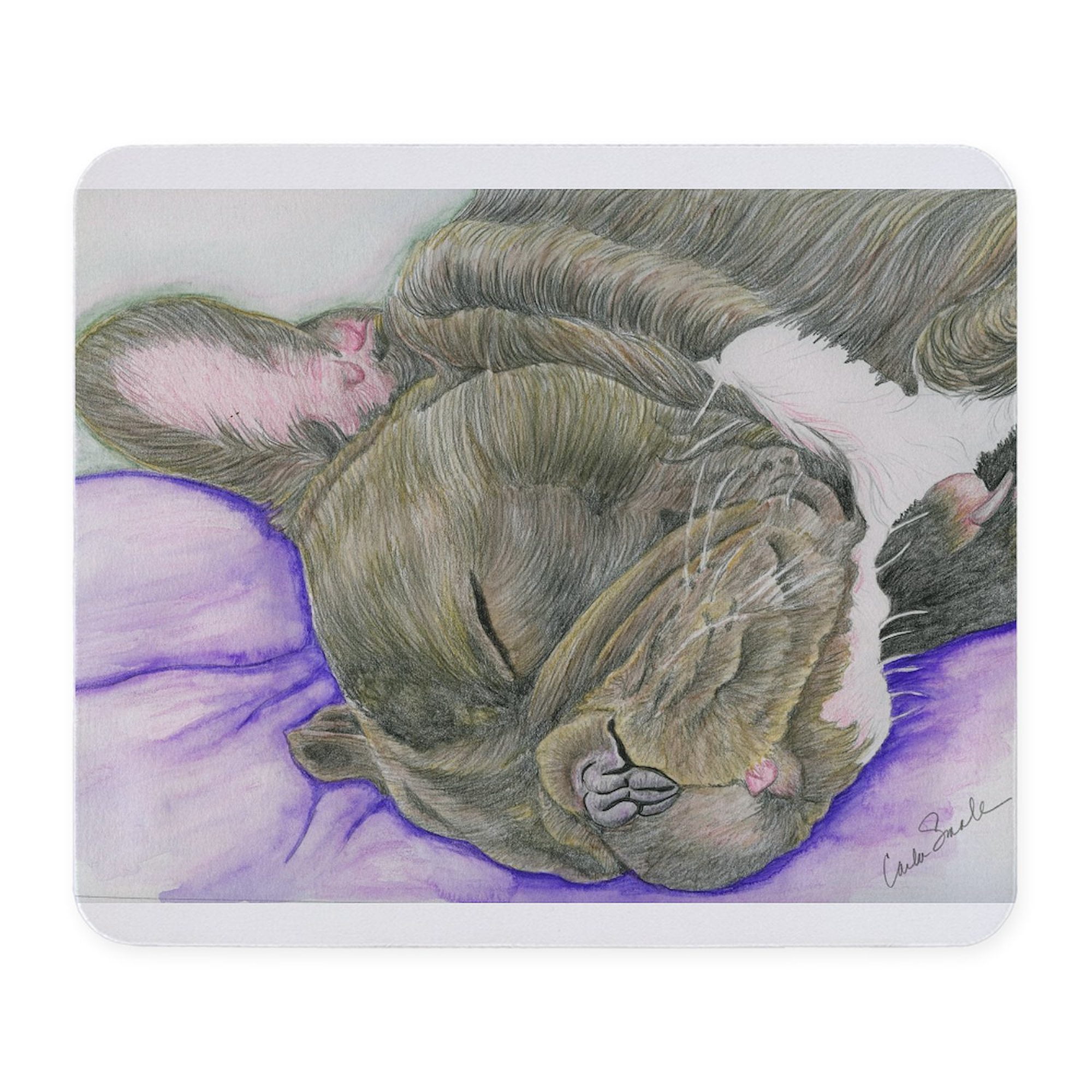 CafePress - Sleepy Frenchie Mousepad - Non-slip Rubber Mousepad, Gaming ...