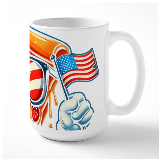CafePress - Slice Of Freedom Tee 4Th July Pizza & USA Flag S - 15 oz ...