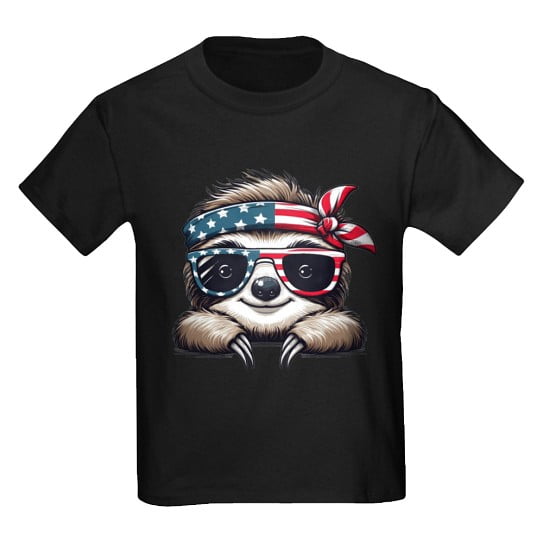 CafePress - Sloth American USA Flag Sunglasses 4Th Of July Slo Kids T ...