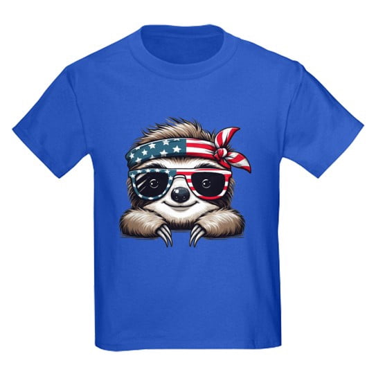 CafePress - Sloth American USA Flag Sunglasses 4Th Of July Slo Kids T ...
