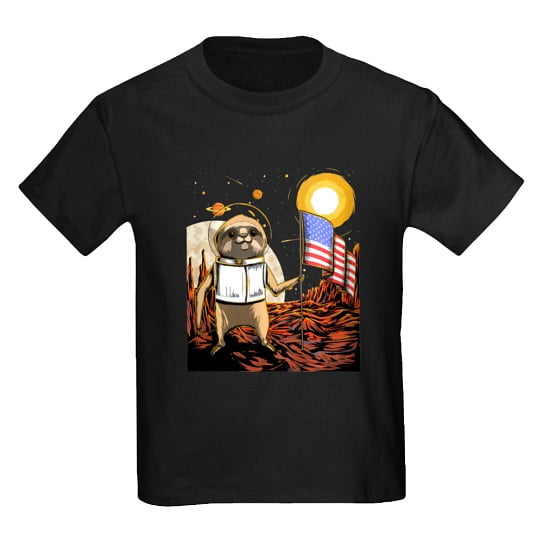 CafePress - Sloth Astronaut 4Th Of July USA American Flag Mars Kids T ...