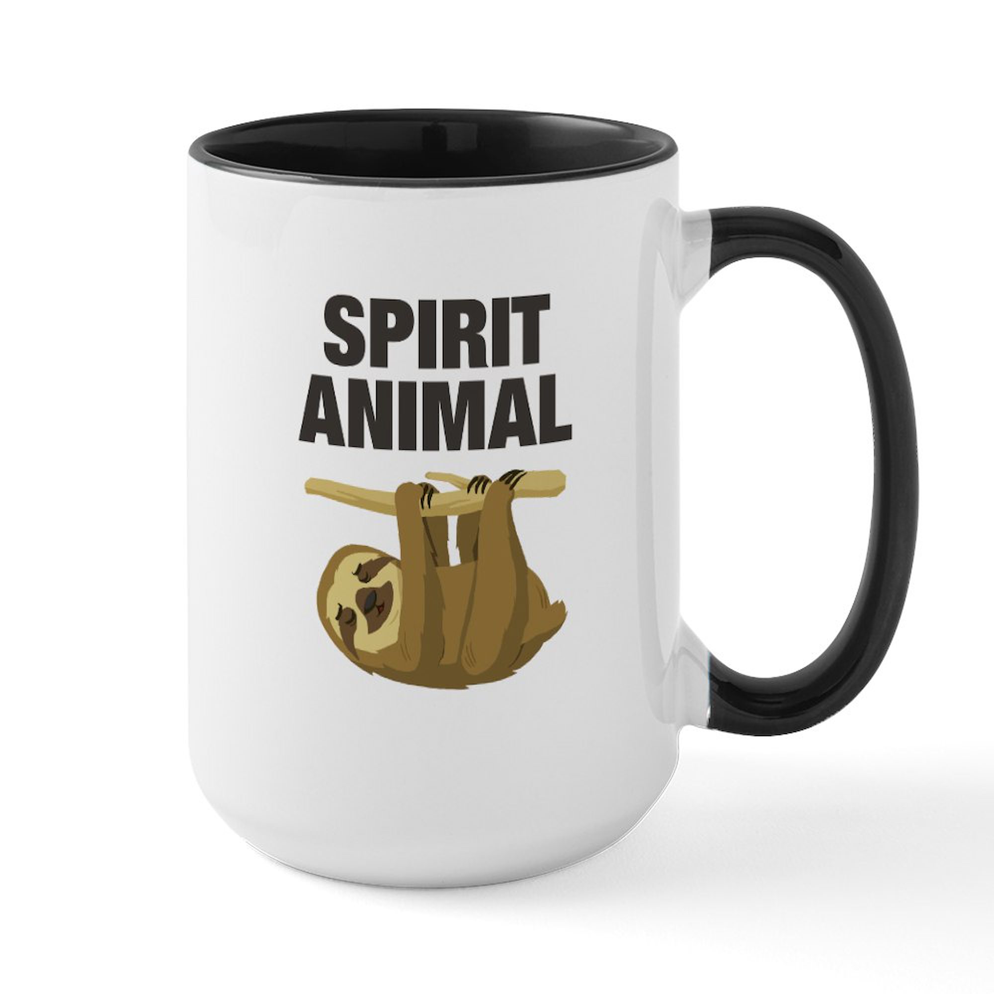 CafePress - Sloth Is My Spirit Animal Mugs - 15 oz Ceramic Large White ...