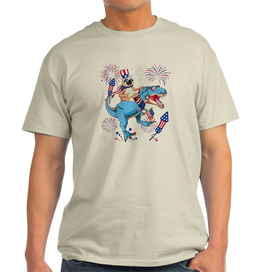 CafePress - Sloth Ridding T Rex American Flag Fireworks Lover Men's ...