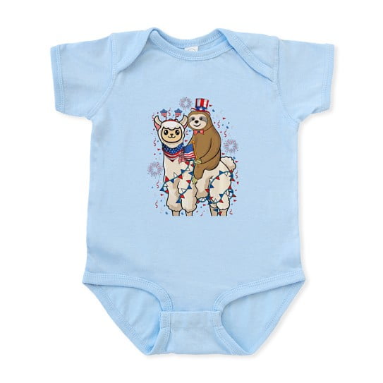 CafePress - Sloth Riding Llama American Flag Fireworks USA 4Th - Cute ...