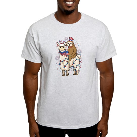 CafePress - Sloth Riding Llama American Flag Fireworks USA 4Th Men's ...