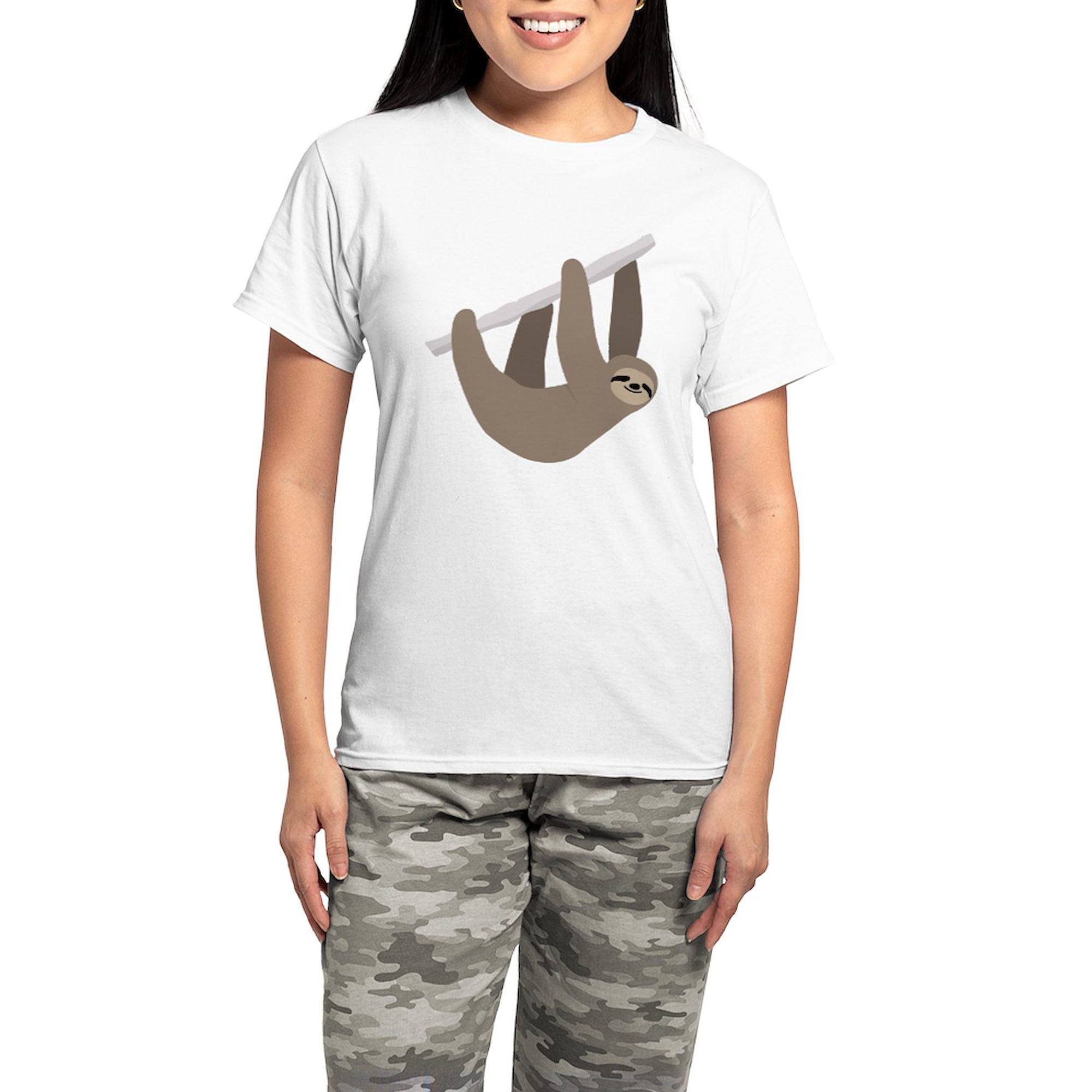 CafePress - Sloth Women's Light Pajamas - Women's Short Sleeve Print T ...