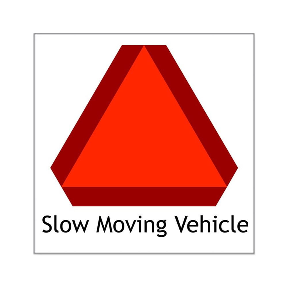 CafePress - Slow Moving Vehicle Sign Rectangle Sticker - Square Sticker ...