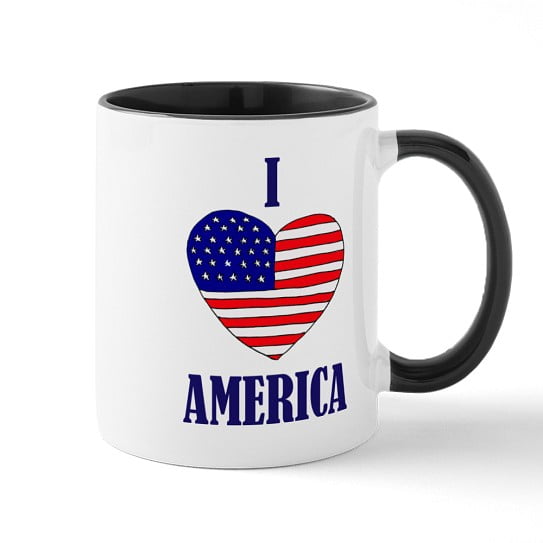 CafePress - Smilenowtees Funny I Love America Flag Cartoon - 11 oz ...