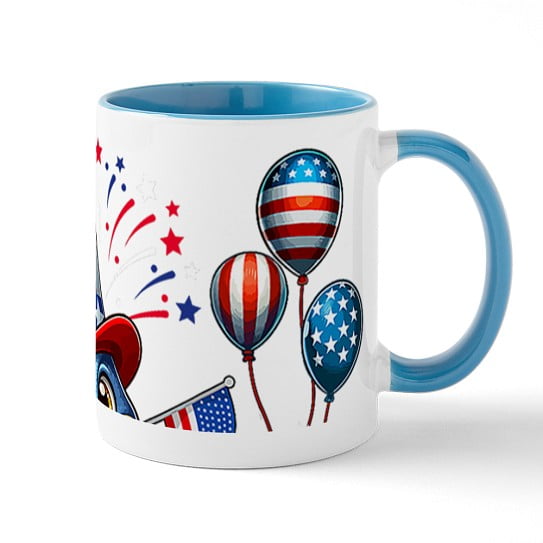 CafePress - Snake Riding Firecracker US Flag 4Th Of July Firew - 11 oz ...