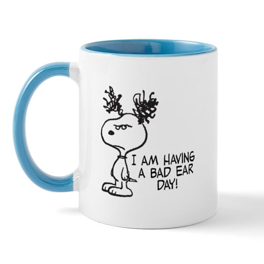 CafePress - Snoopy Bad Ear Day 11 Oz Ceramic Mug - 11 oz Ceramic Mug ...