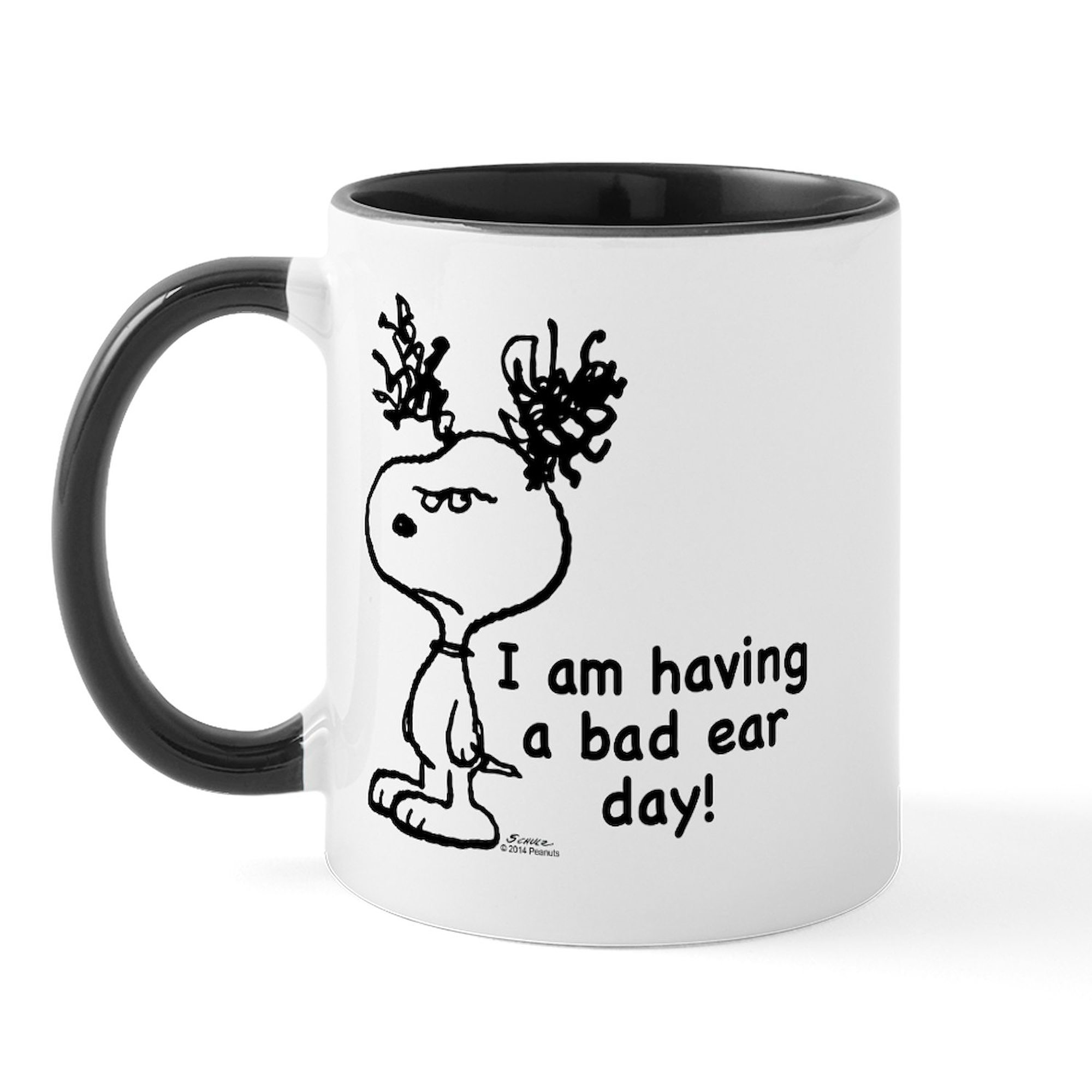 CafePress - Snoopy: Bad Ear Day Mug Mugs - 11 oz Ceramic Mug - Novelty ...