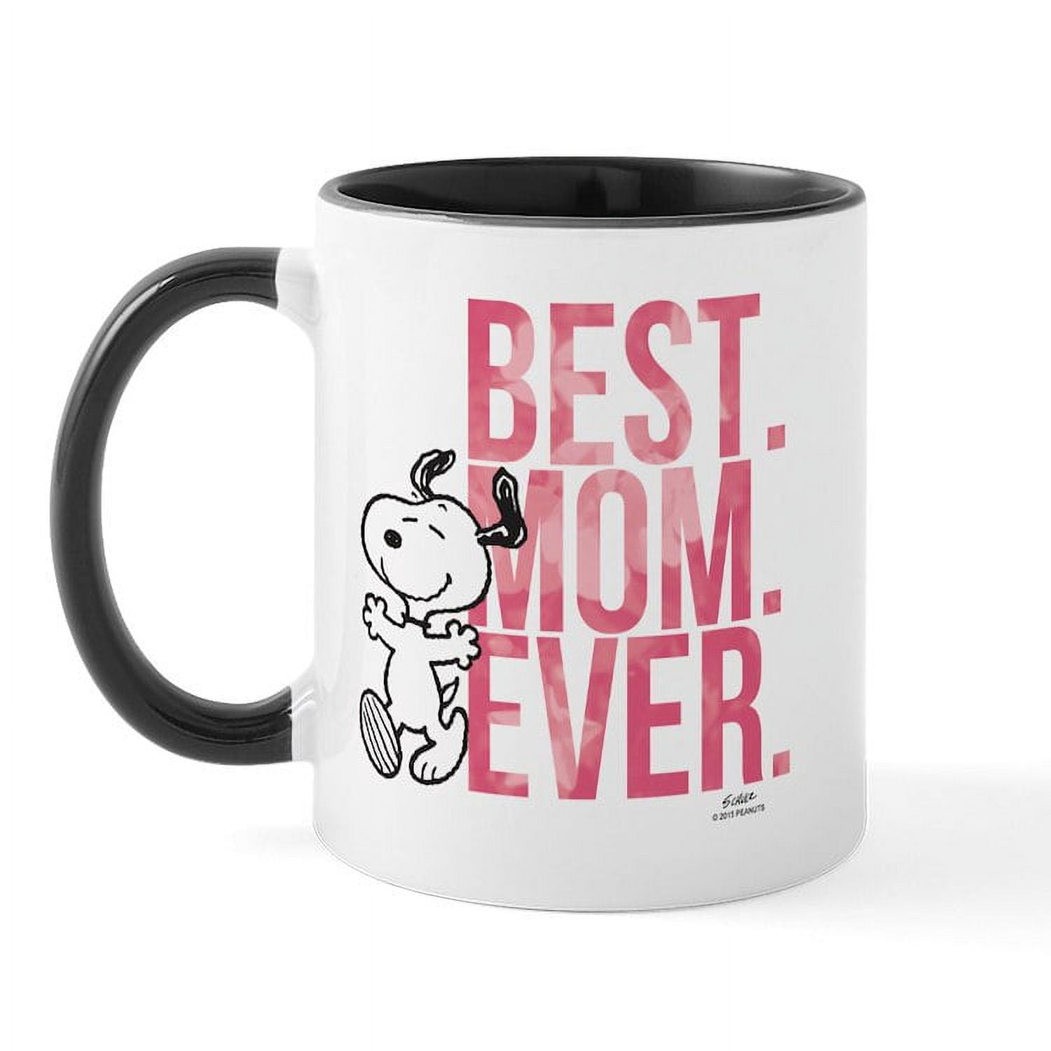 CafePress - Snoopy Best Mom Ever Mug - 11 oz Ceramic Mug - Novelty ...