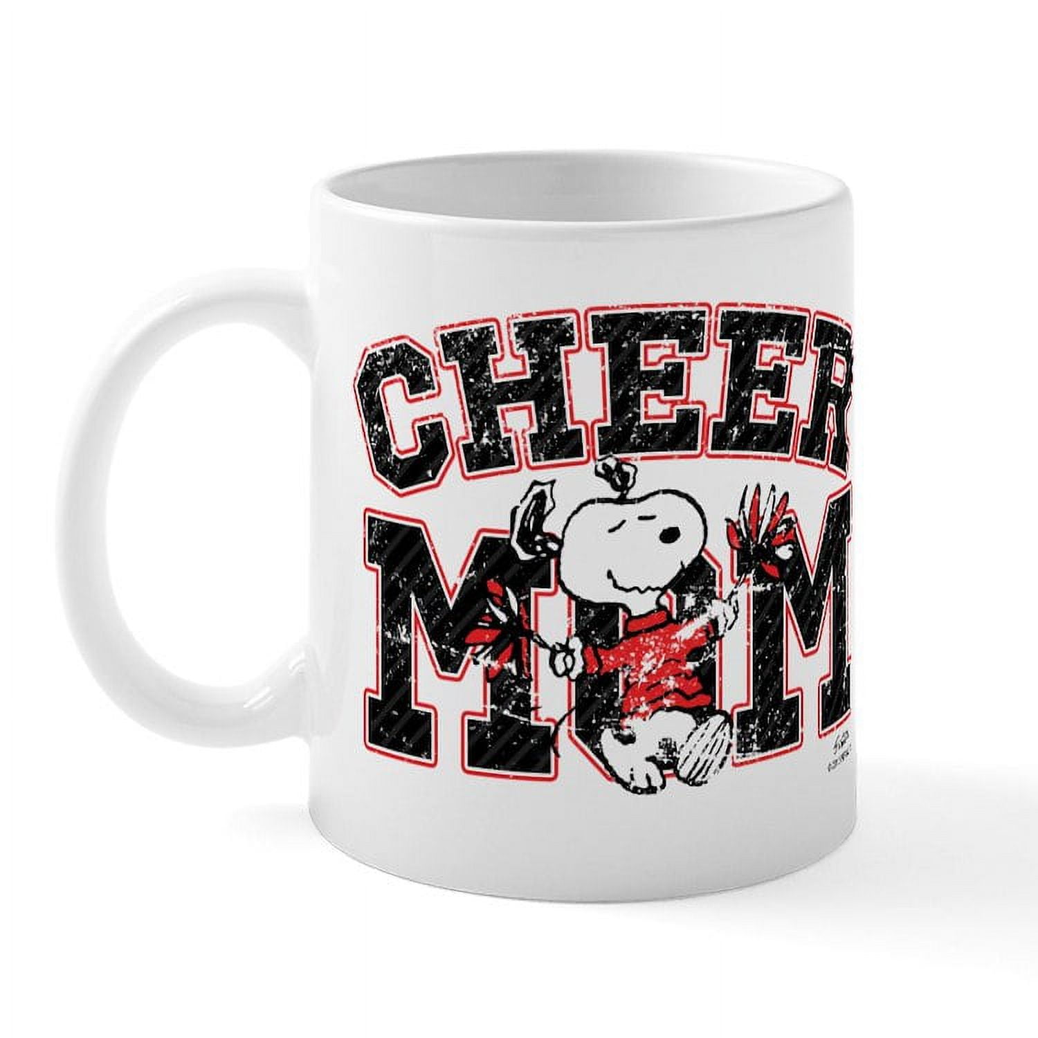 CafePress - Snoopy Cheer Mom Mug - 11 oz Ceramic Mug - Novelty Coffee ...